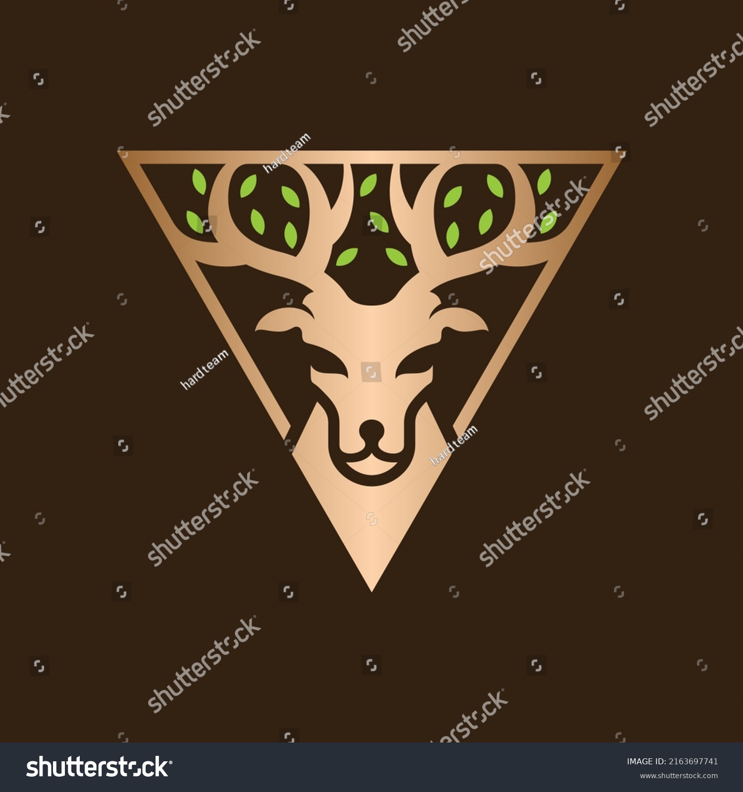 Animal Deer Tree Creative Logo Design Stock Vector (Royalty Free ...