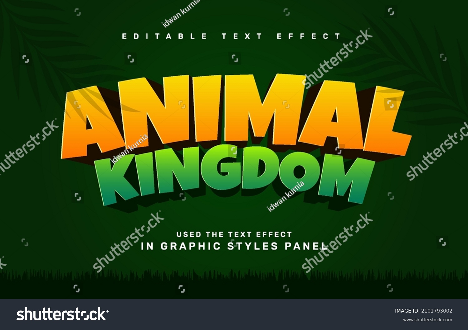 Animal Editable Text Effect Template Stock Vector (Royalty Free ...