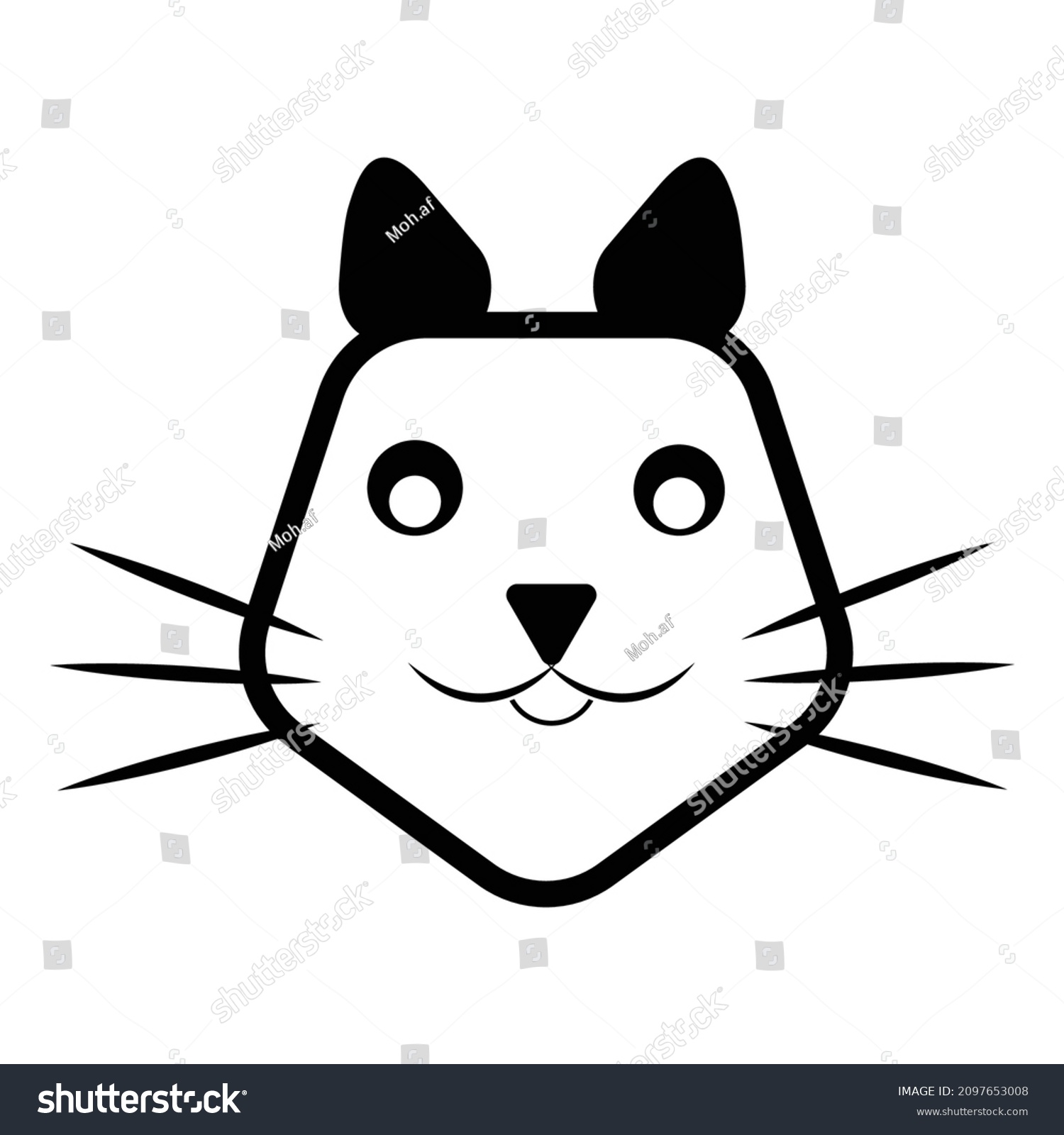 Animal Face Logo Vector Art Stock Vector (Royalty Free) 2097653008 ...