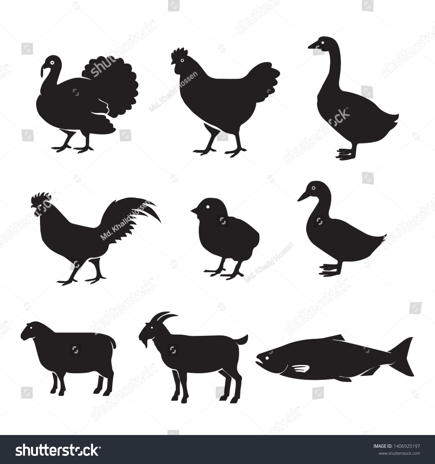 Vektor Stok Animal Farm Pack Logo Icon Designs (Tanpa Royalti ...