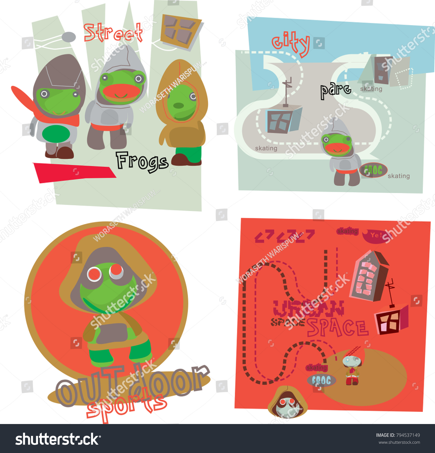 Animal Frog Adventures Stock Vector (Royalty Free) 794537149 | Shutterstock