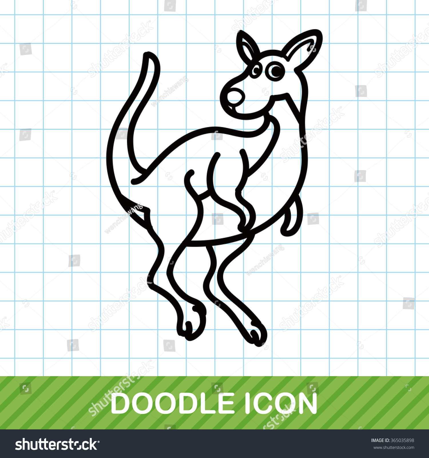 Animal Kangaroo Doodle Stock Vector (Royalty Free) 365035898