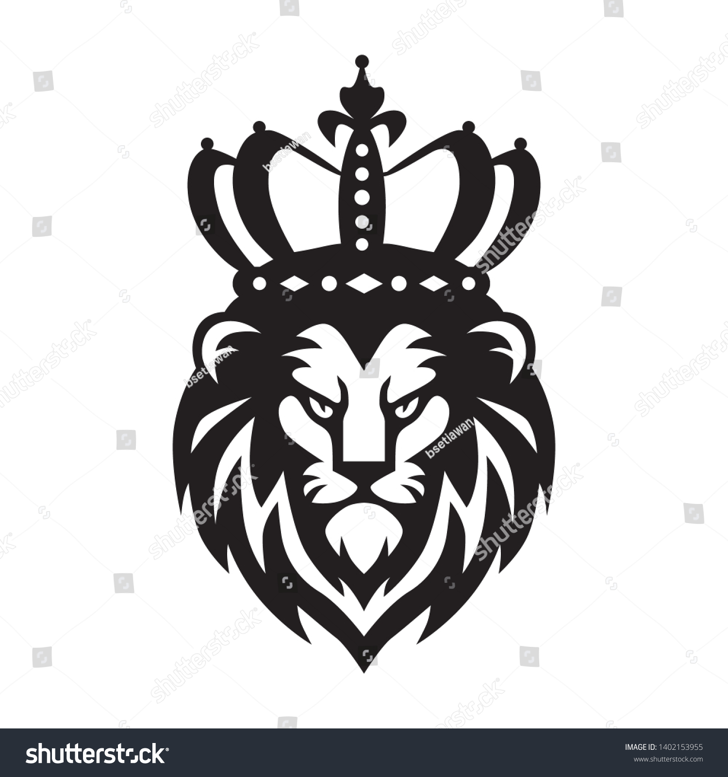 Animal Lion Logo Design Vector Face: vector de stock (libre de regalías ...