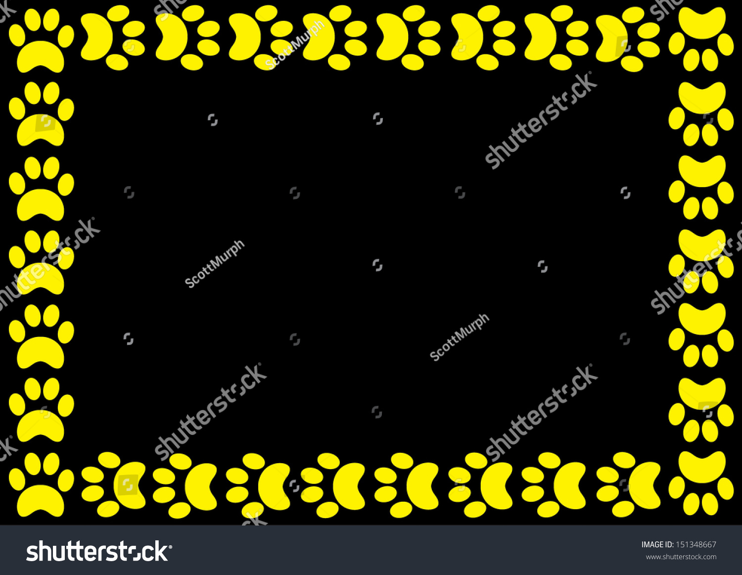 Animal Paw Print Border Vector Stock Vector 151348667 - Shutterstock