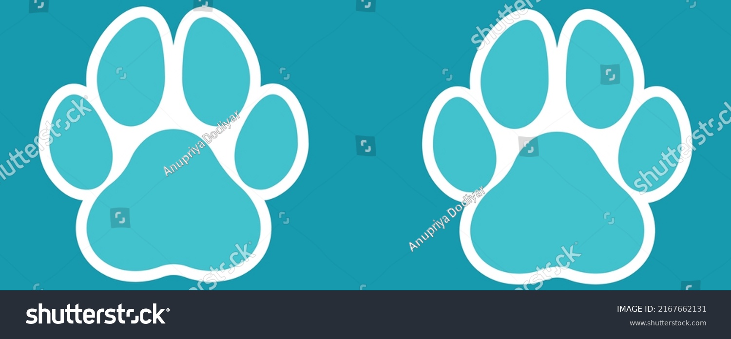 Animal Paw Sticker Vector File Stock Vector (Royalty Free) 2167662131 ...