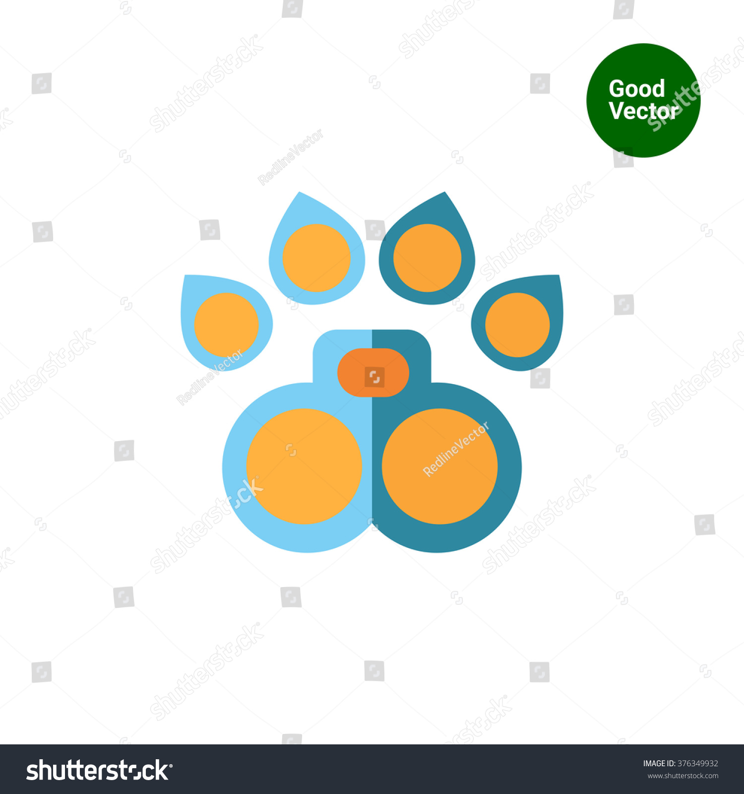 Animal Paw Trace Icon Stock Vector (Royalty Free) 376349932 | Shutterstock