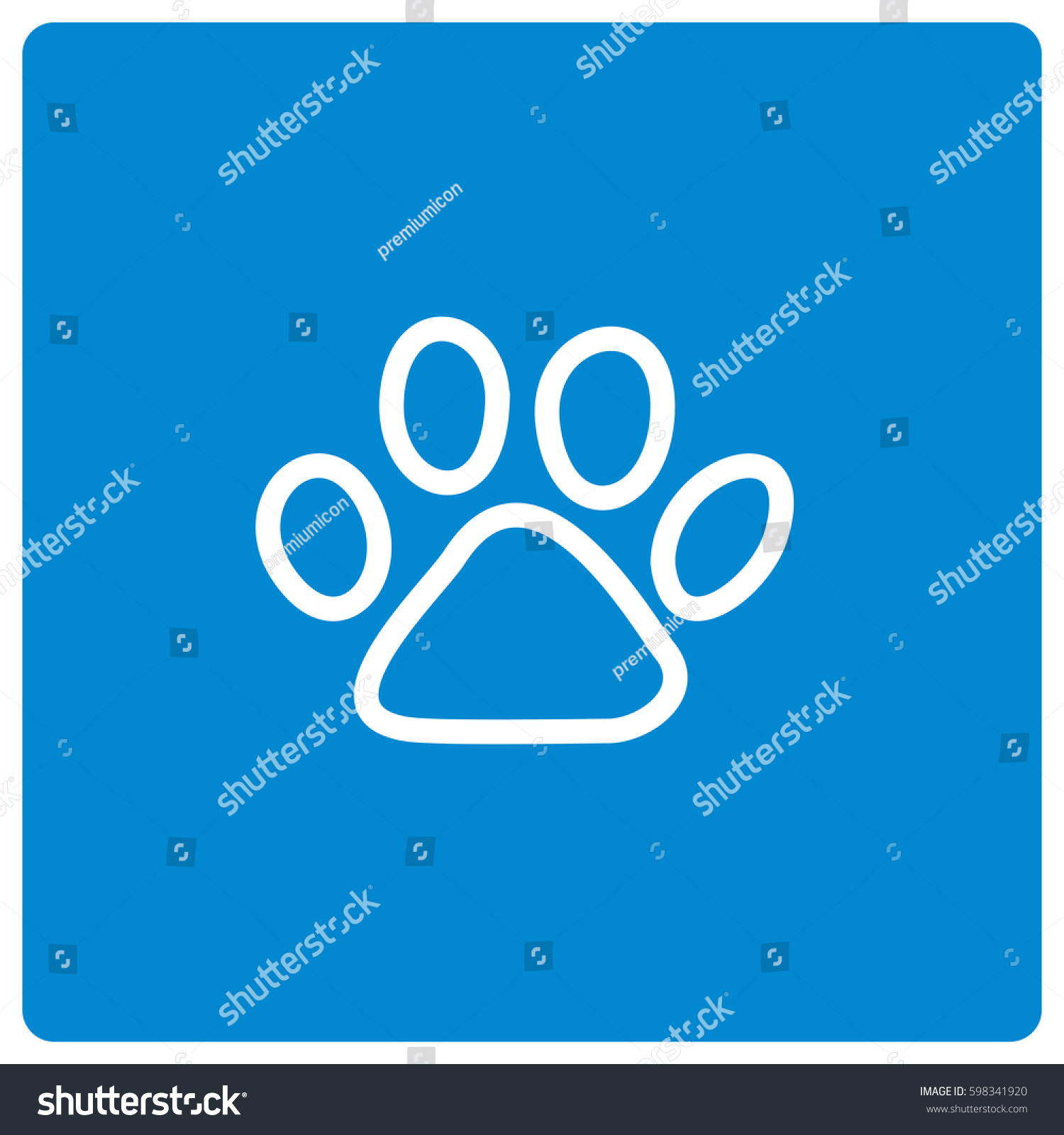 Animal Paw Vector Icon Stock Vector (Royalty Free) 598341920 | Shutterstock
