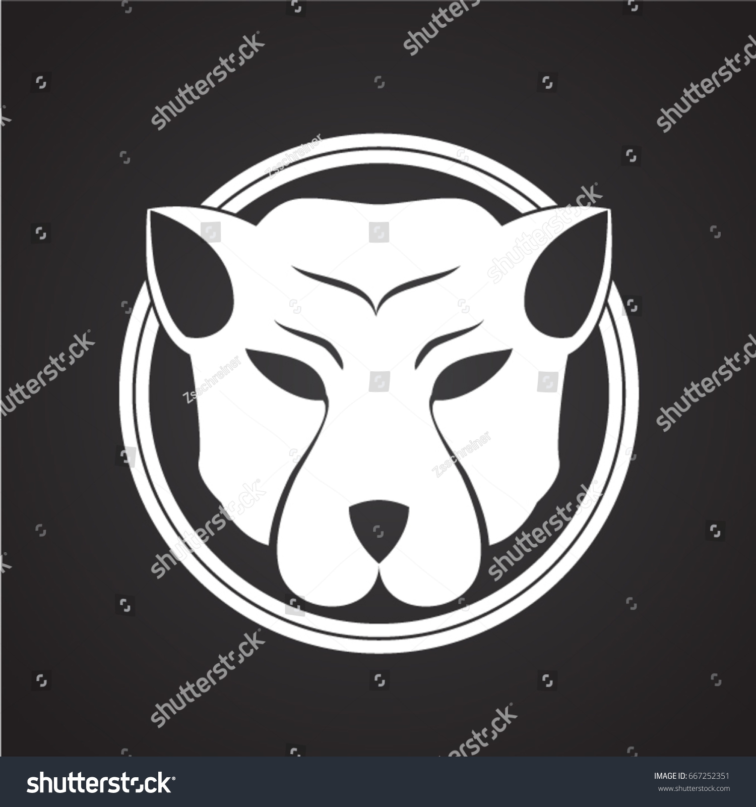 Animal Predator Head Logo Stock Vector (Royalty Free) 667252351
