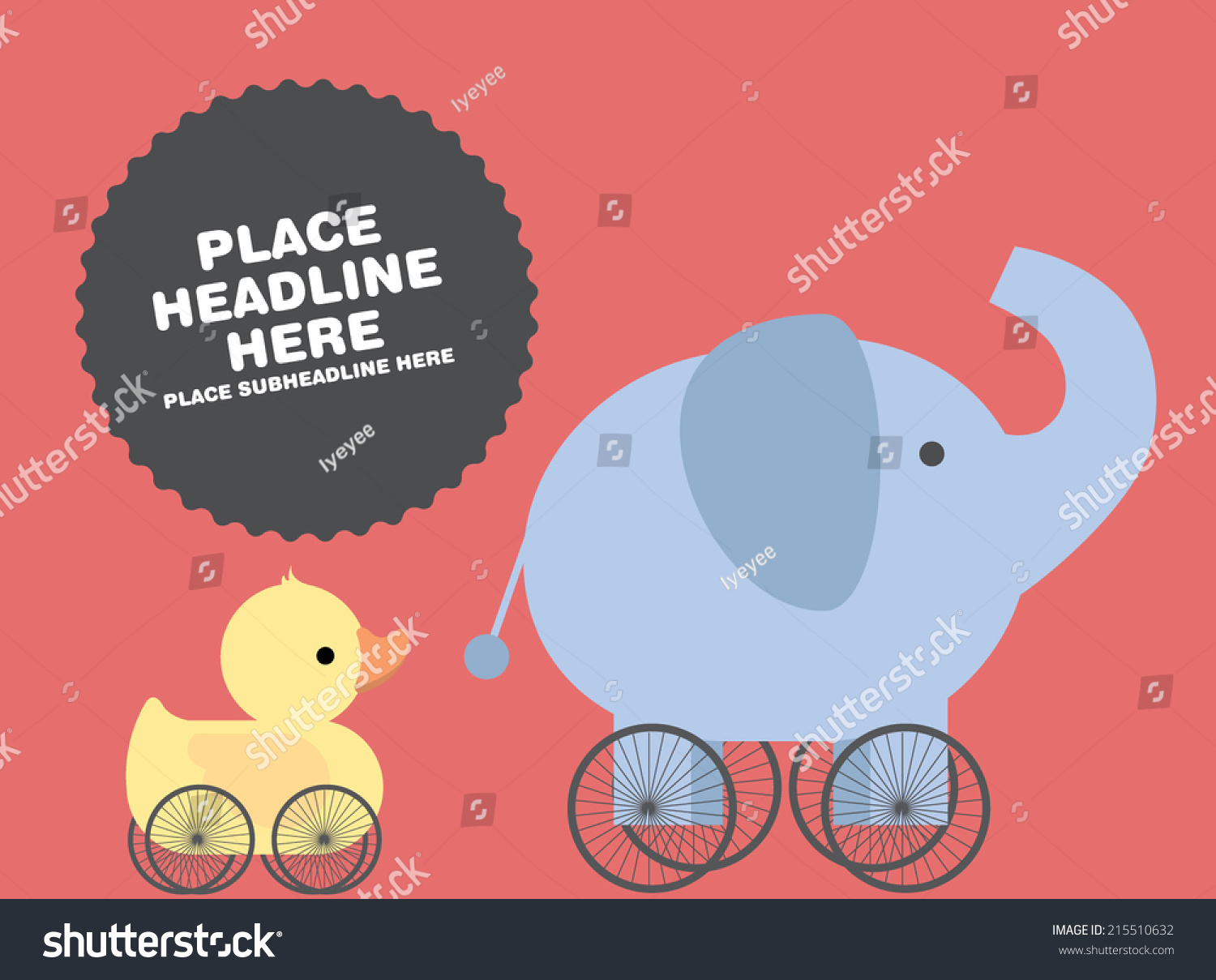 Animal Pullpush Toy Template Vectorillustration Stock Vector (Royalty ...