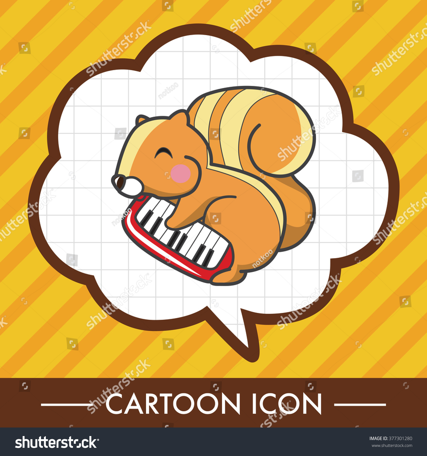 Animal Squirrel Playing Instrument Cartoon Theme Stock Vector (Royalty ...