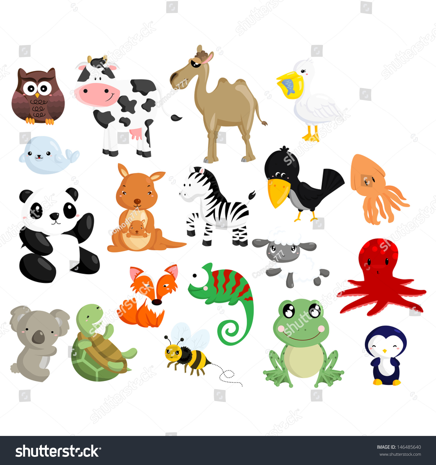 Animal Vector Set 2 Stock Vector (Royalty Free) 146485640