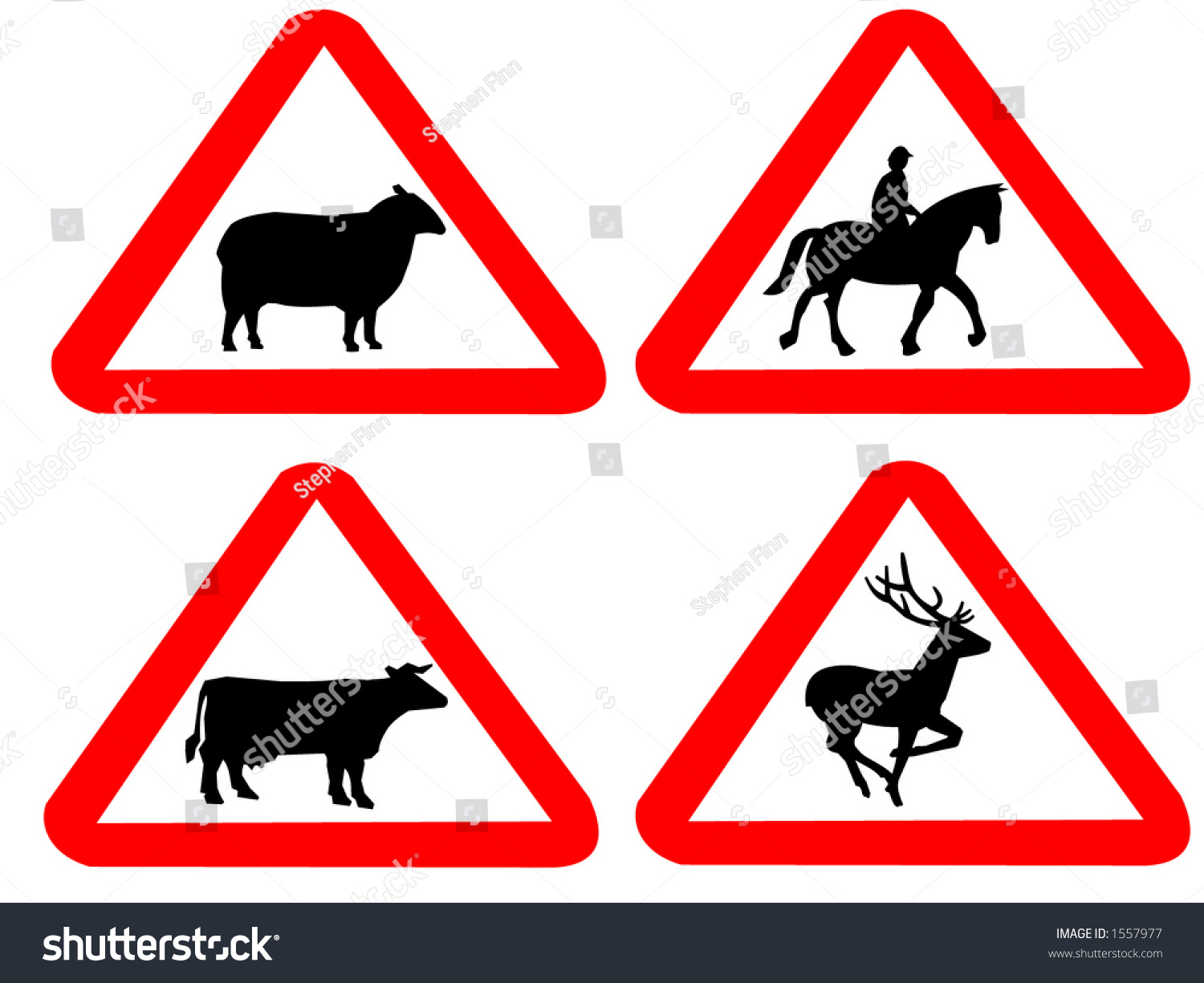 Animal Warning Signs Stock Vector (Royalty Free) 1557977