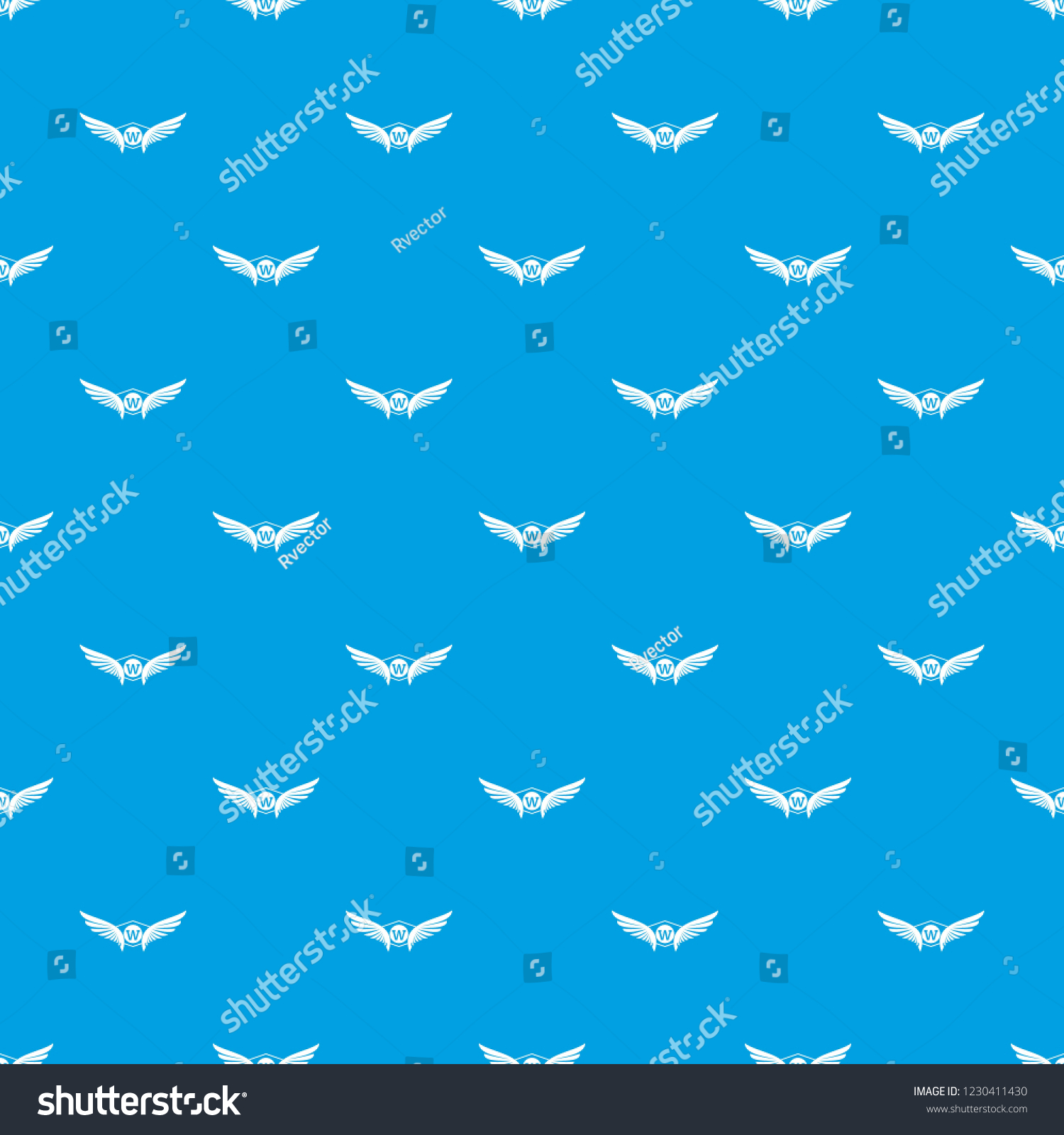 Animal Wing Pattern Vector Seamless Blue Stock Vector (Royalty Free ...