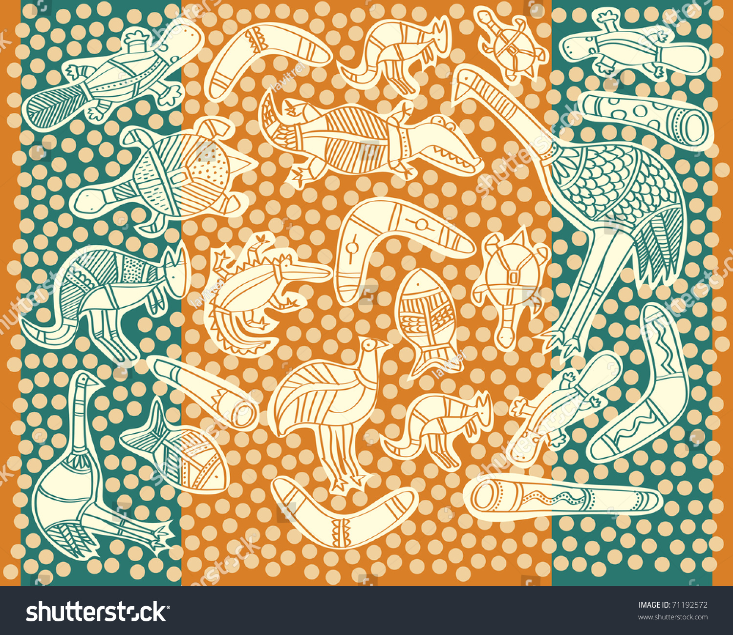 Animals Aboriginal Australian Style Drawings Stock Vector (Royalty Free ...