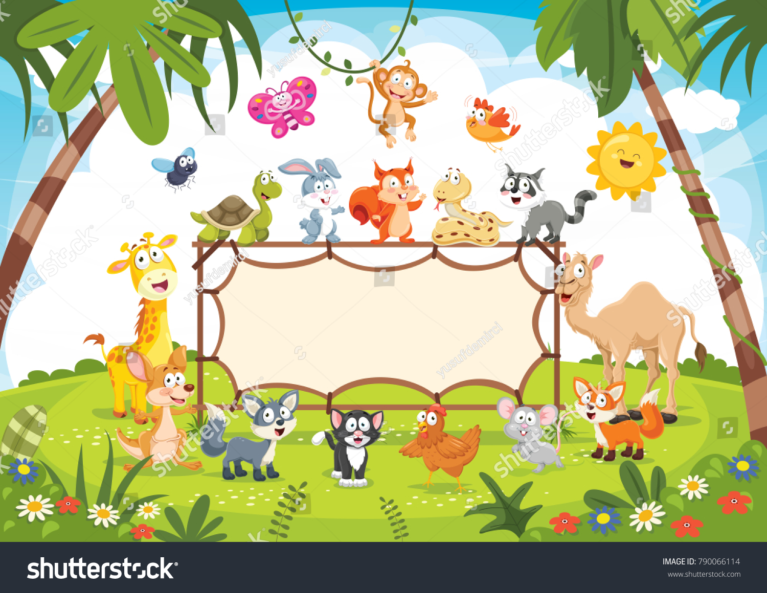 Animals Banner Vector Illustration Stock Vector (Royalty Free ...