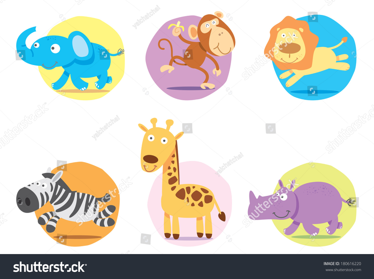 Animals Cartoon Style Stock Vector (Royalty Free) 180616220 | Shutterstock