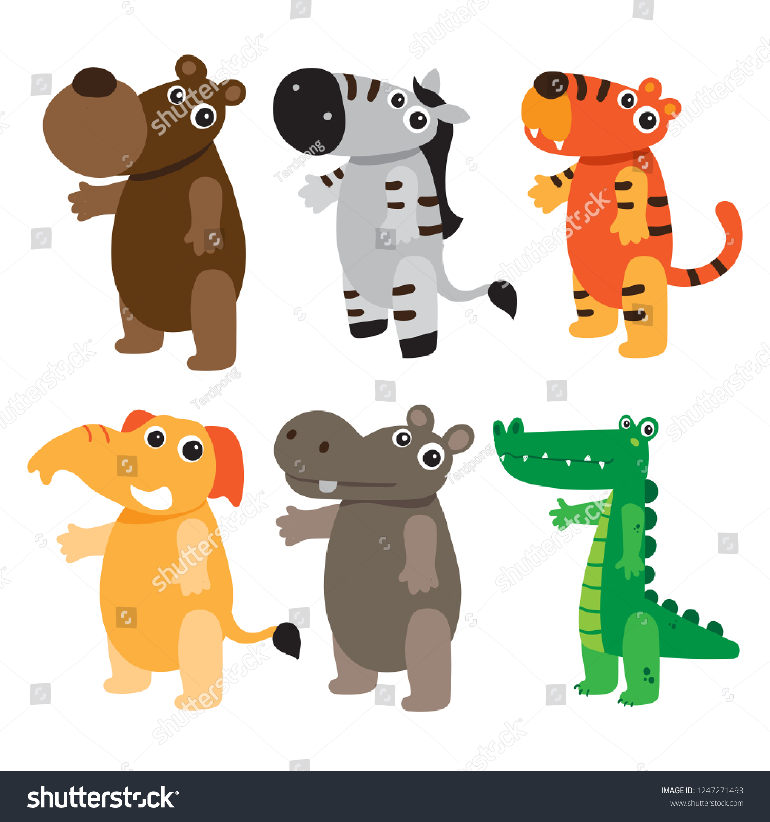 Animals Collection Vector Design Stock Vector (Royalty Free) 1247271493