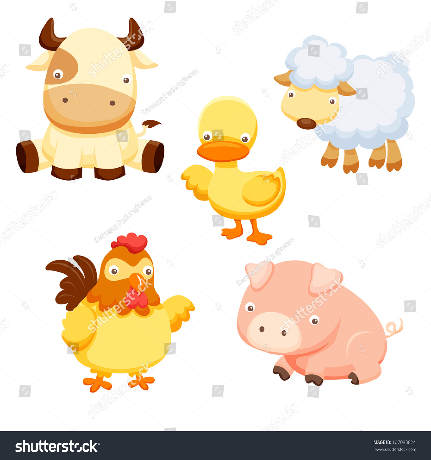 Animals Farm Stock Vector (Royalty Free) 107088824 - Shutterstock