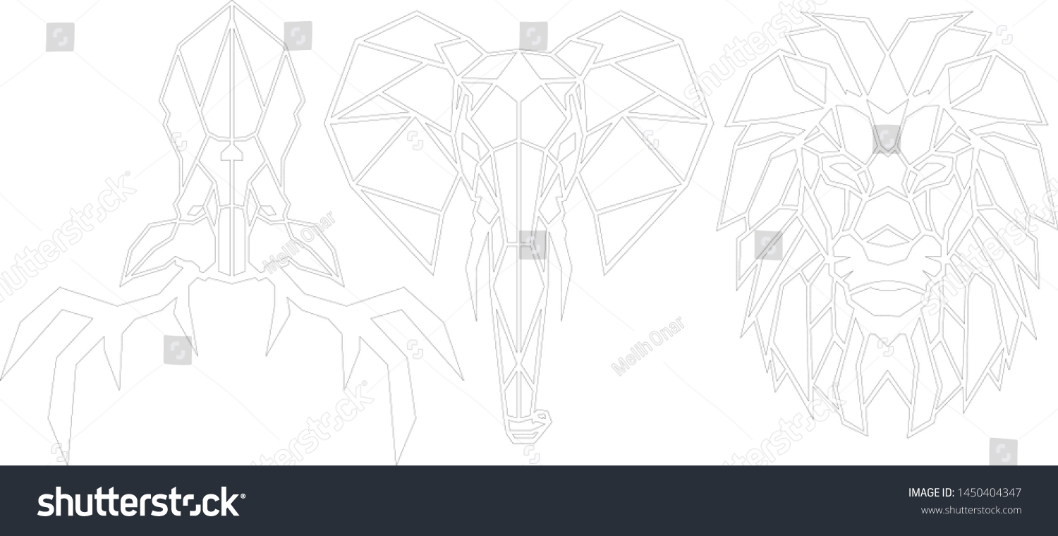 Animals Head Wall Design Art Stock Vector (Royalty Free) 1450404347 ...
