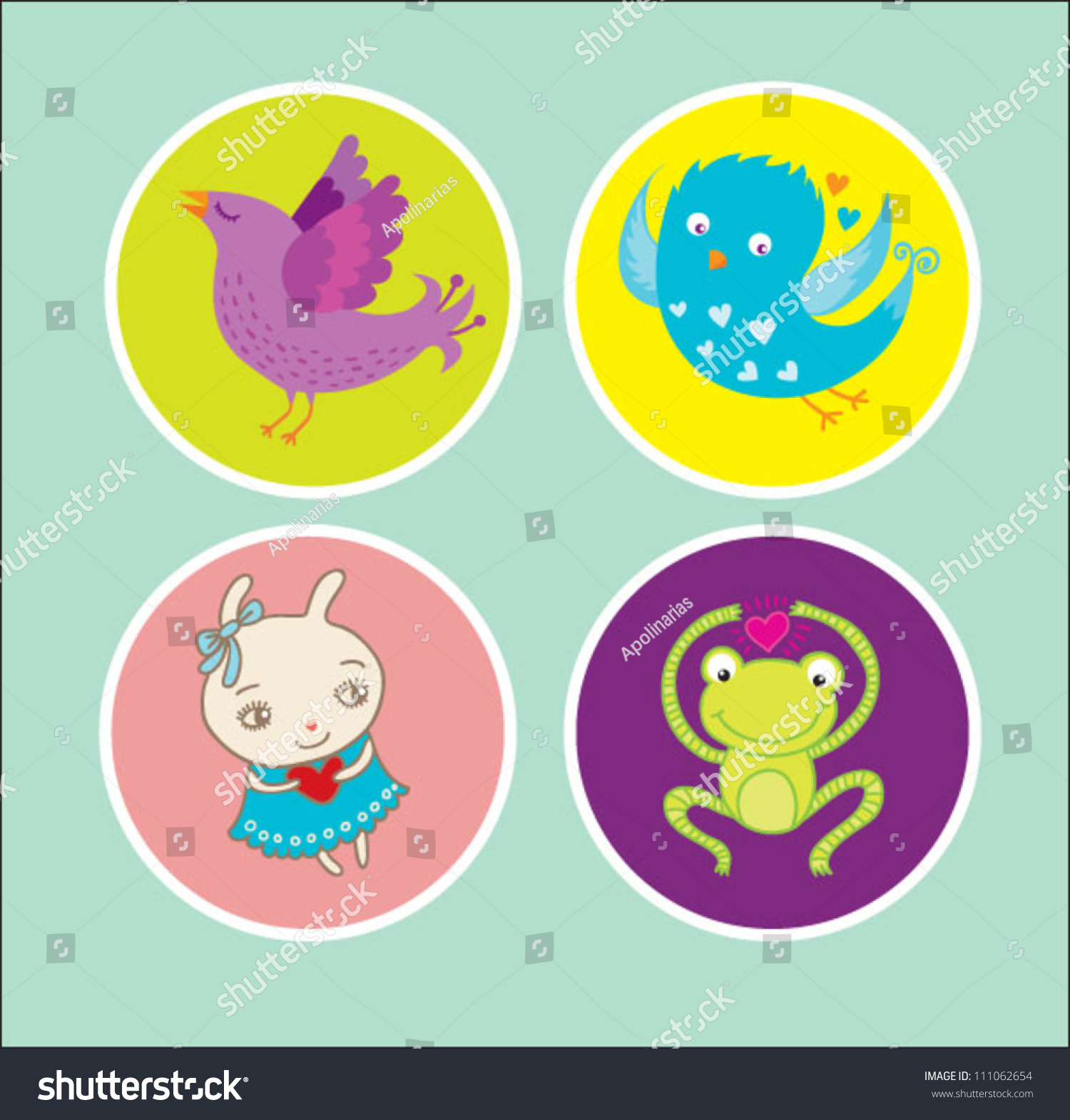 Animals Circle Stock Vector (Royalty Free) 111062654 | Shutterstock