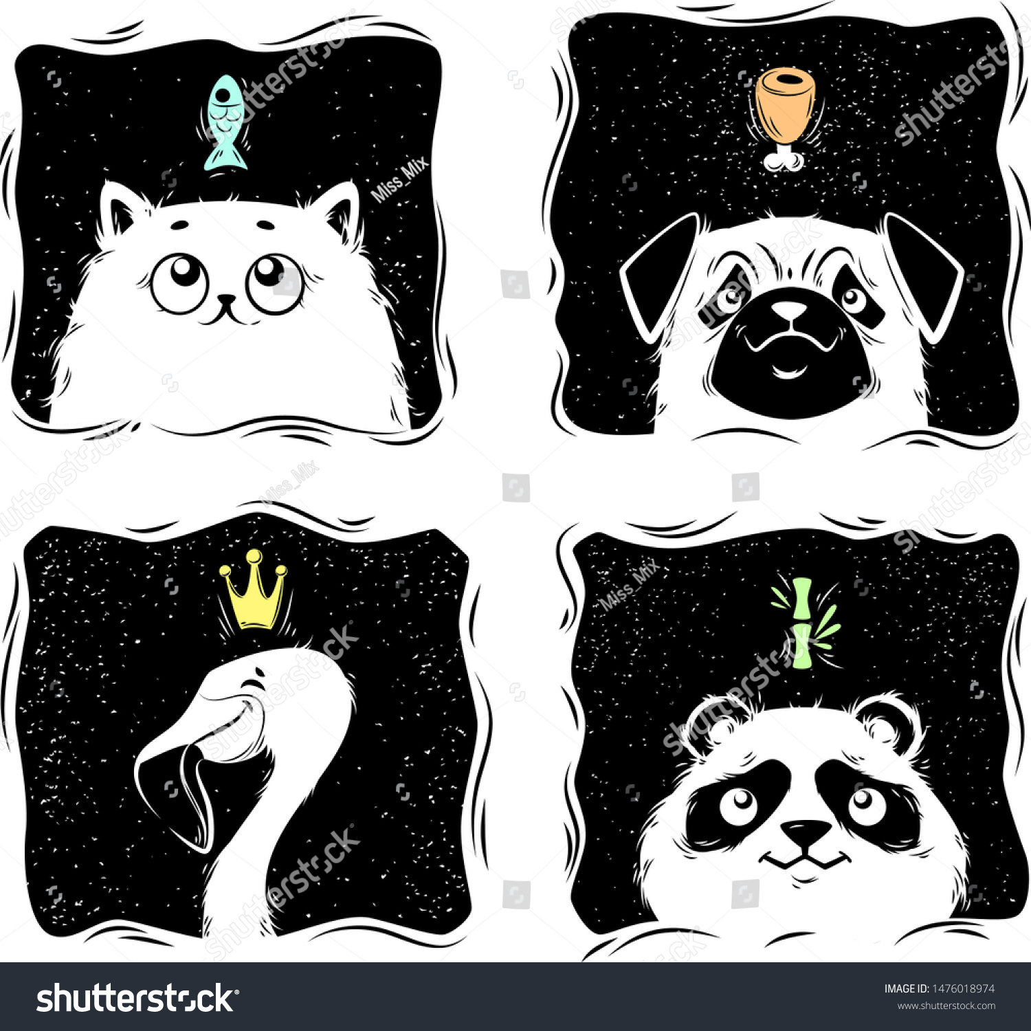 Animals Ink Drawing Vector Illustration Stock Vector (Royalty Free ...