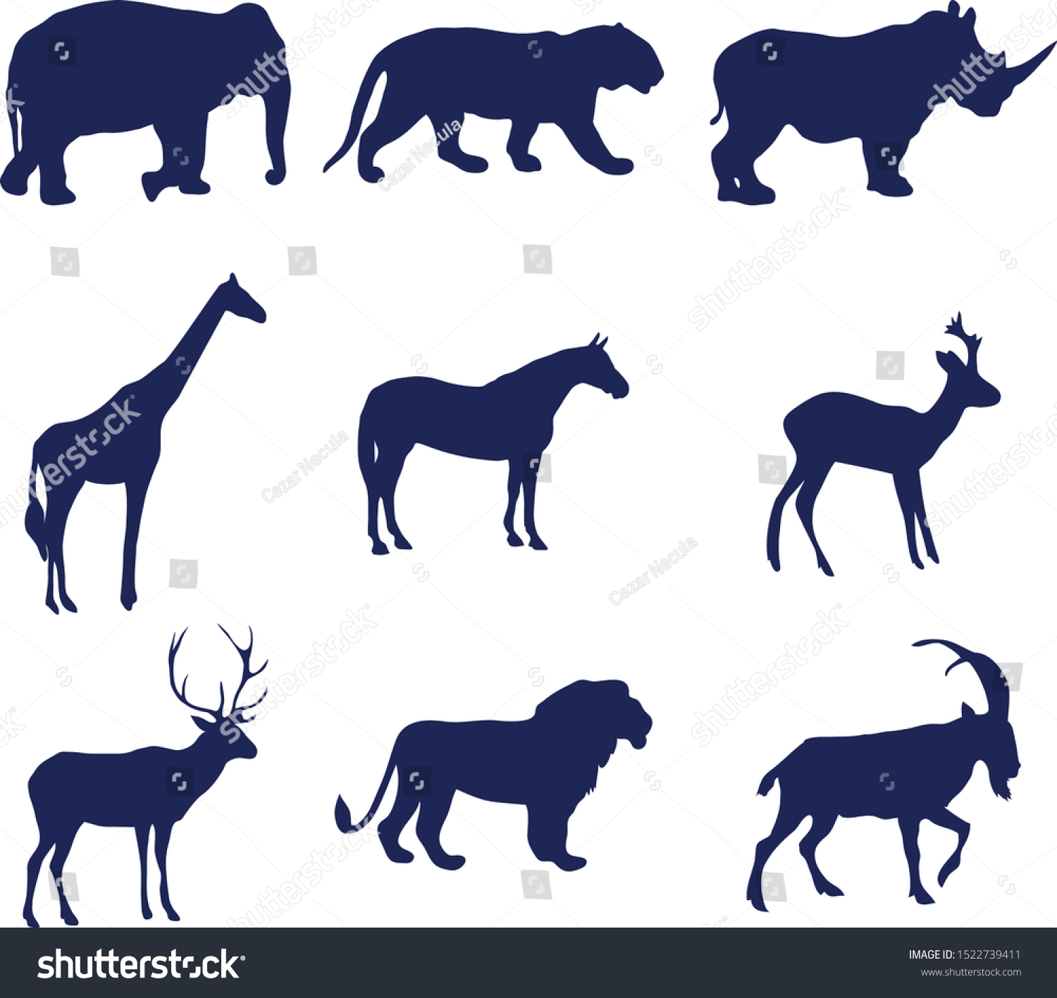 Animals Isolated Vector Shape Illustration Stock Vector (Royalty Free ...