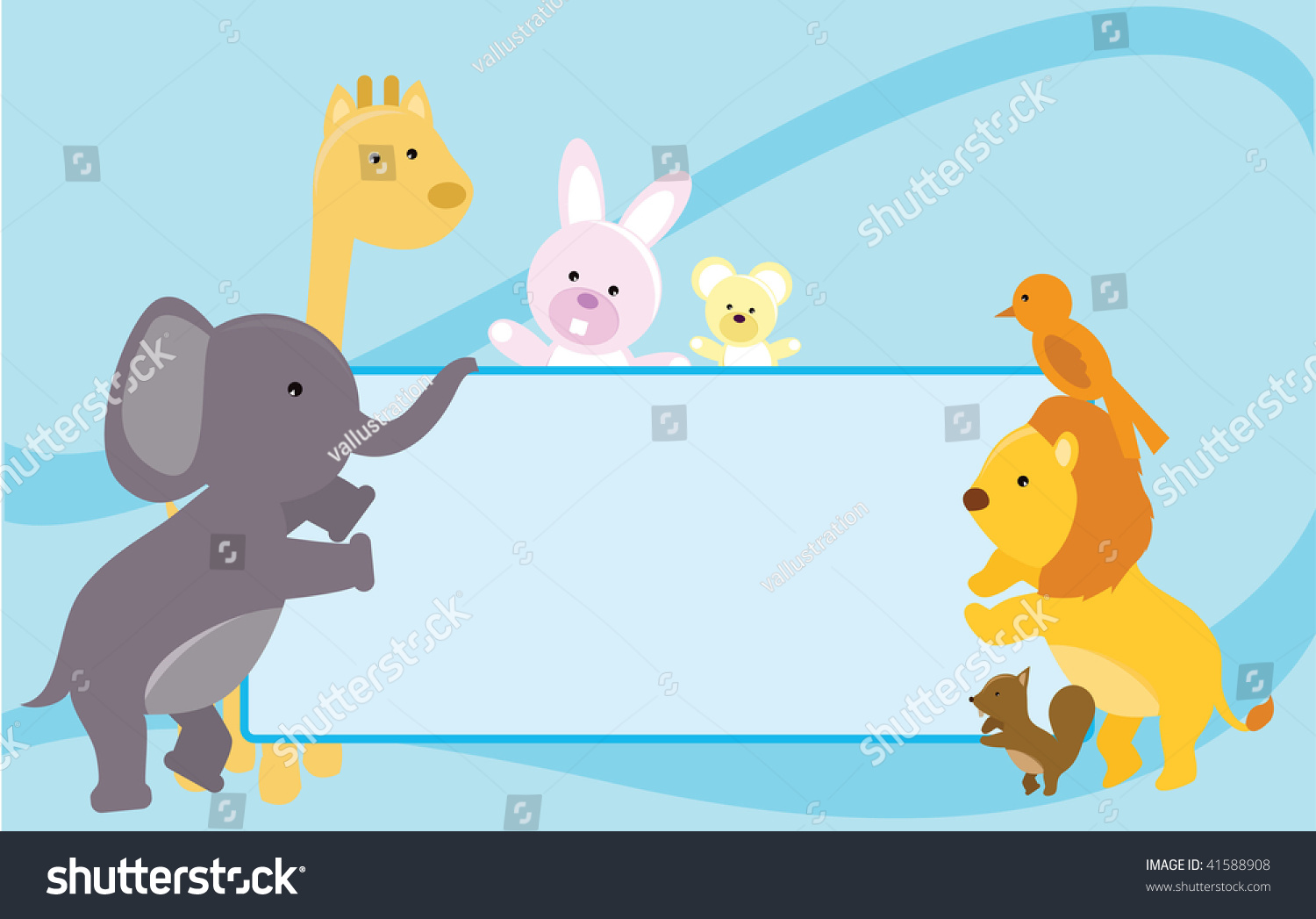 Animals Signboard Stock Vector (Royalty Free) 41588908