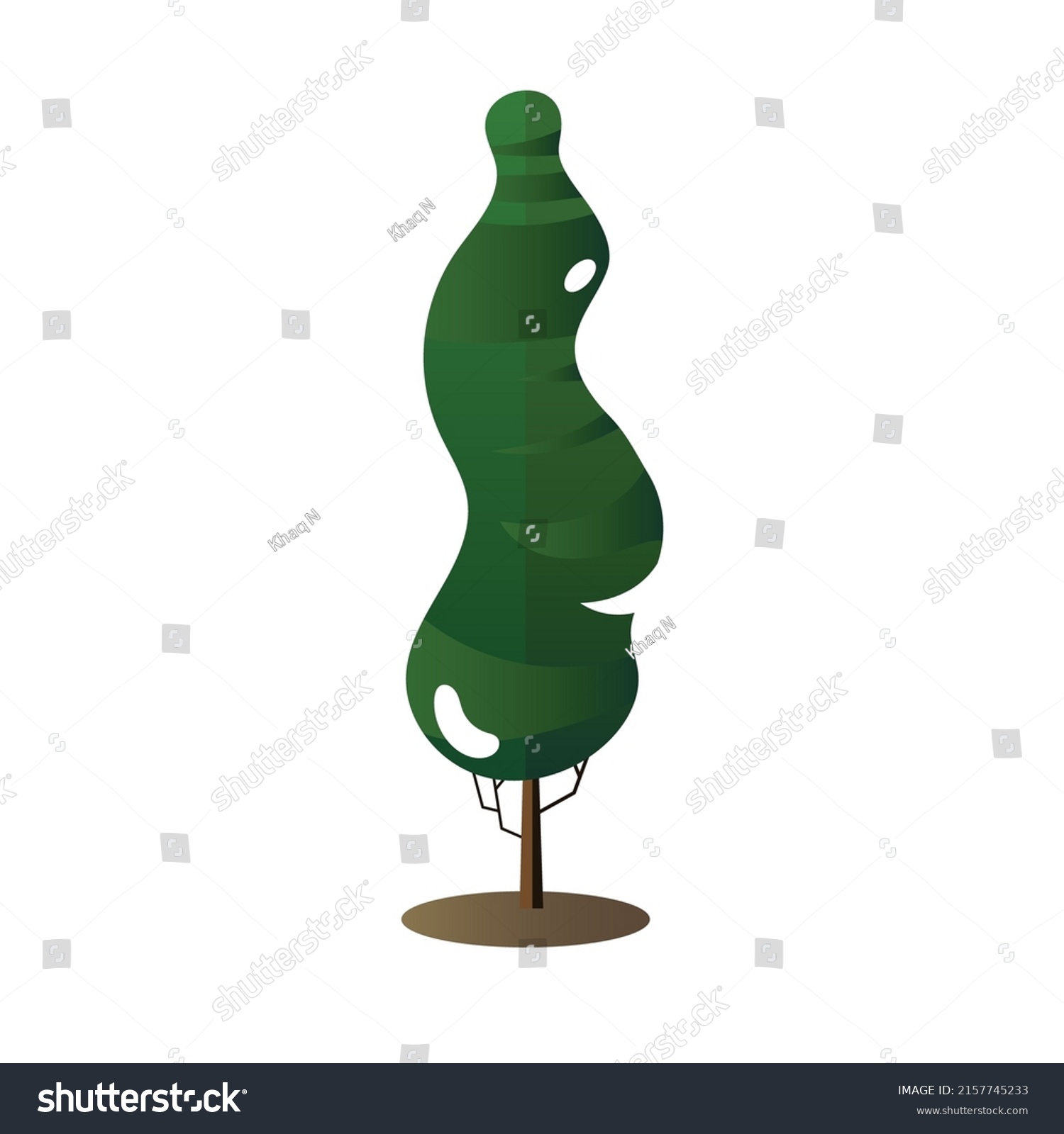 Animation Green Tree Vector Illustration Stock Vector (Royalty Free ...