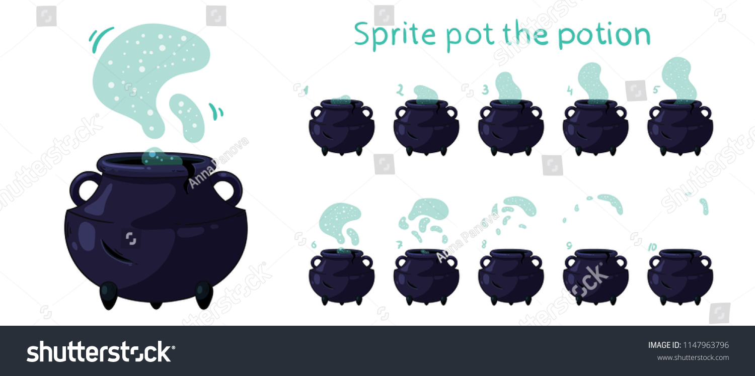 Animation Pot Sprite Pot Potion Stock Vector (Royalty Free) 1147963796