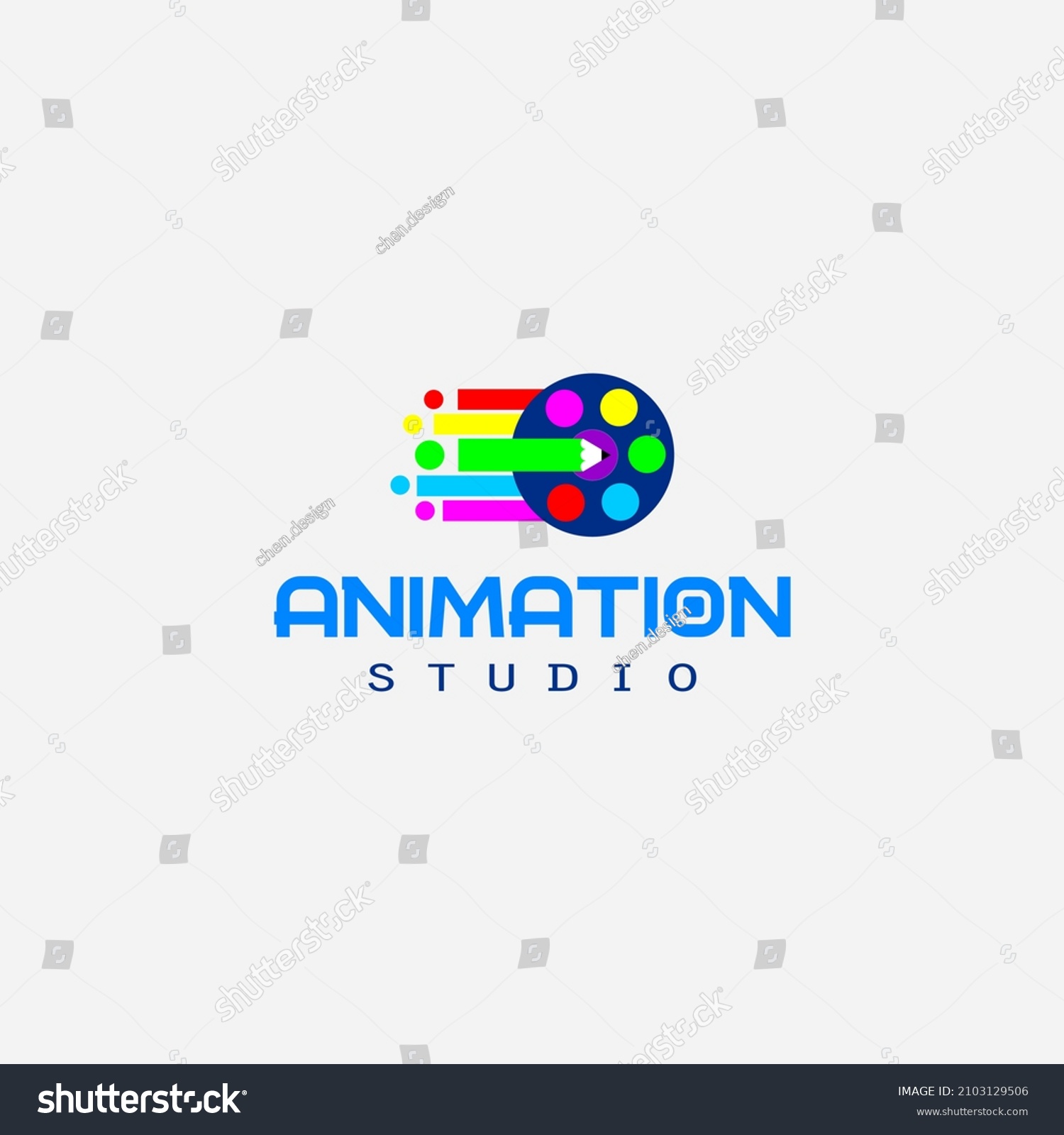Animation Studio Illustration Logo Design Stock Vector (Royalty Free ...