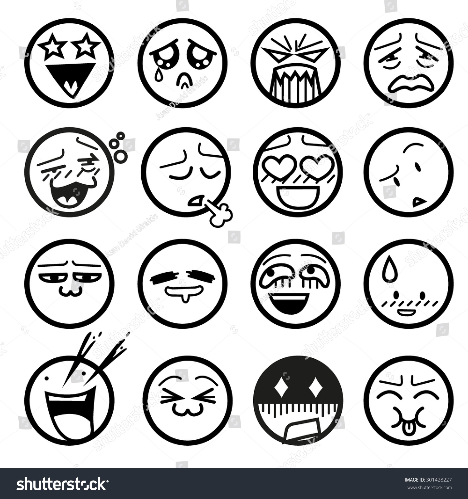 Anime Icons Expressions: เวกเตอร์สต็อก (ปลอดค่าลิขสิทธิ์) 301428227 ...