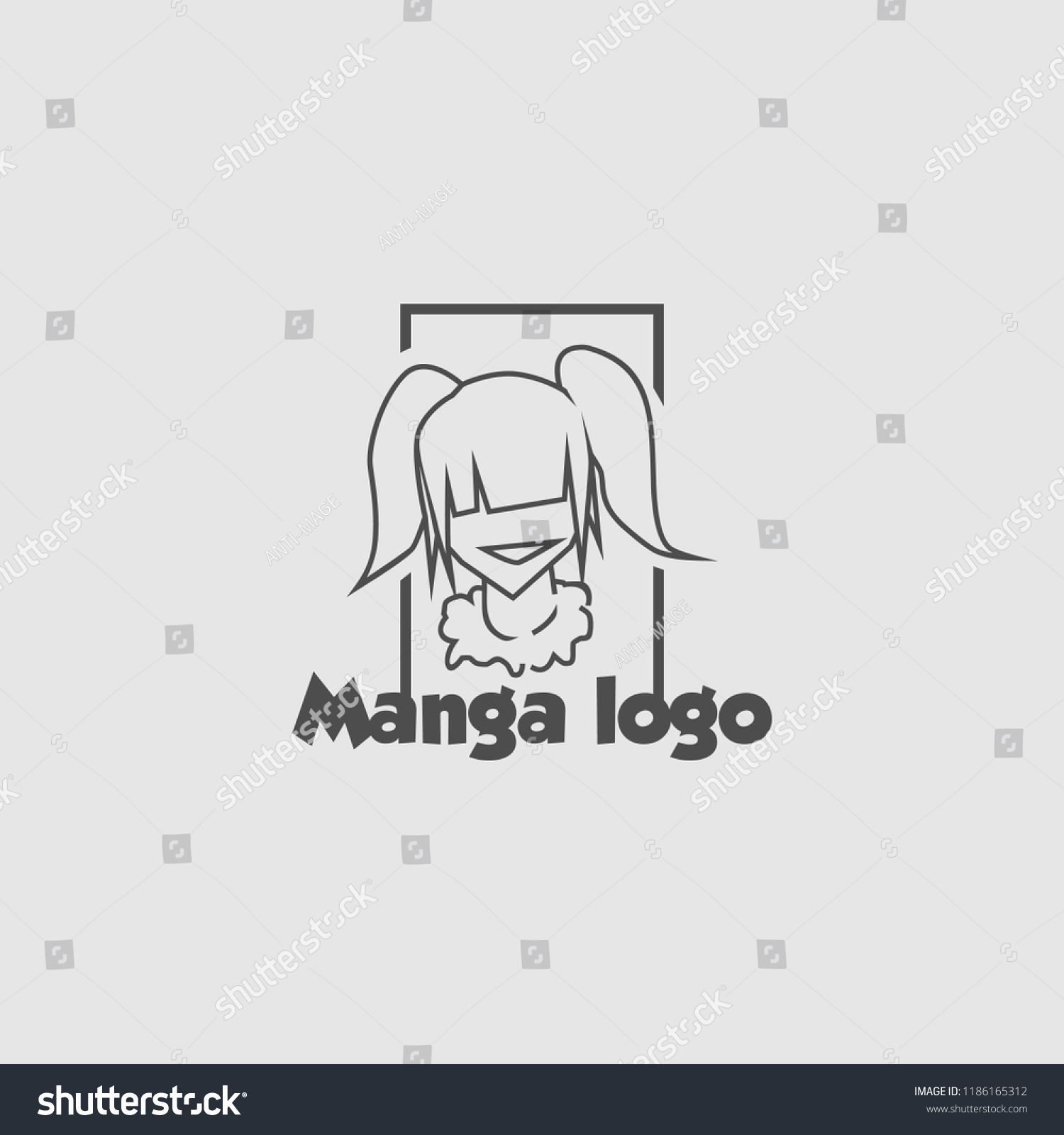Anime Logo Design Stock Vector (Royalty Free) 1186165312