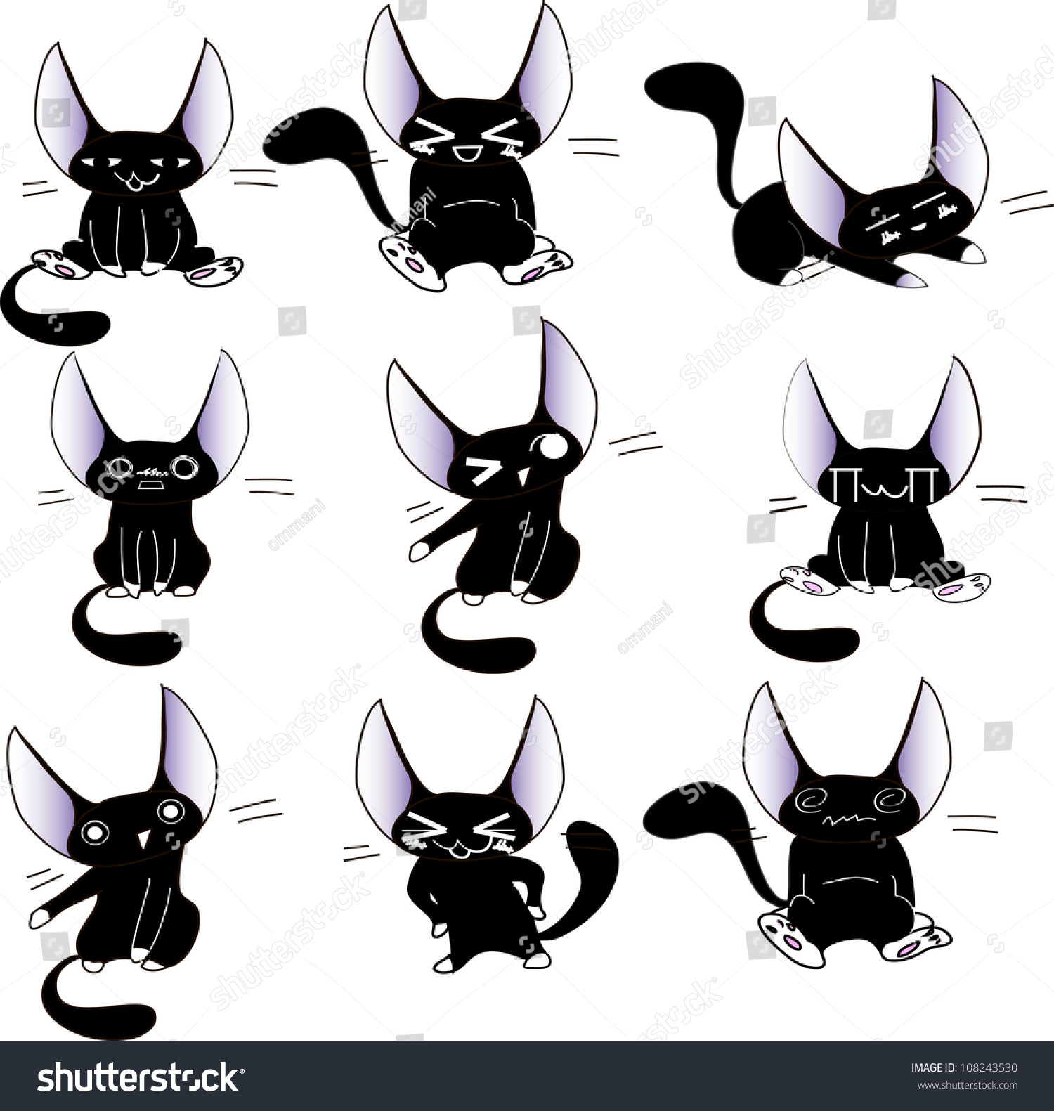Anime Style Cat: vector de stock (libre de regalías) 108243530 ...