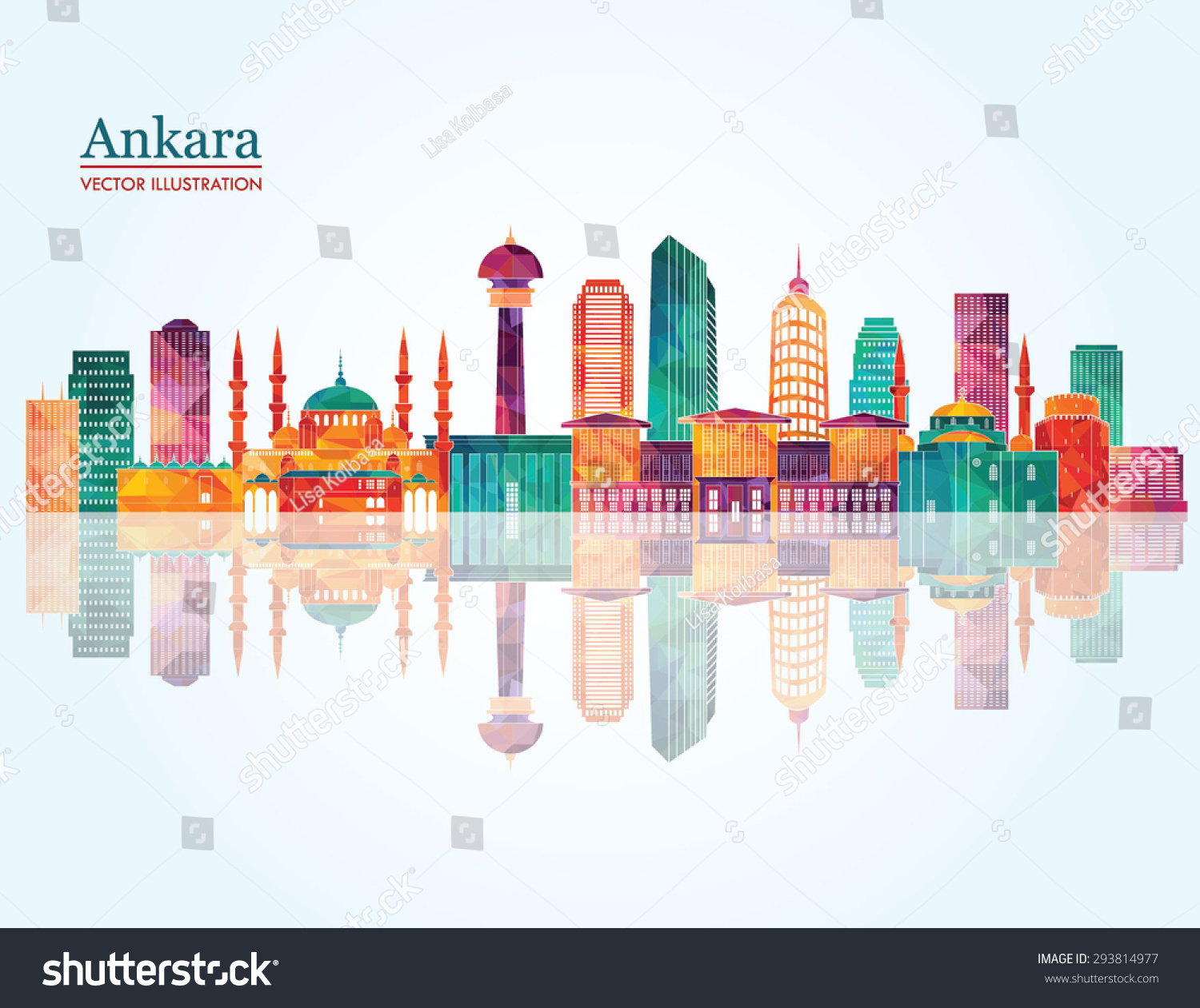Ankara Skyline Vector Illustration Stock Vector (Royalty Free ...