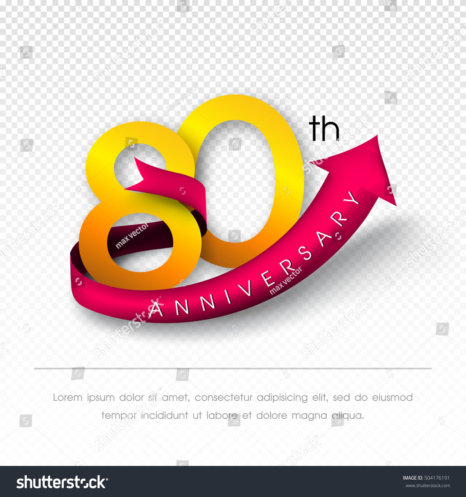 Anniversary Emblems 80 Anniversary Template Design Stock Vector ...