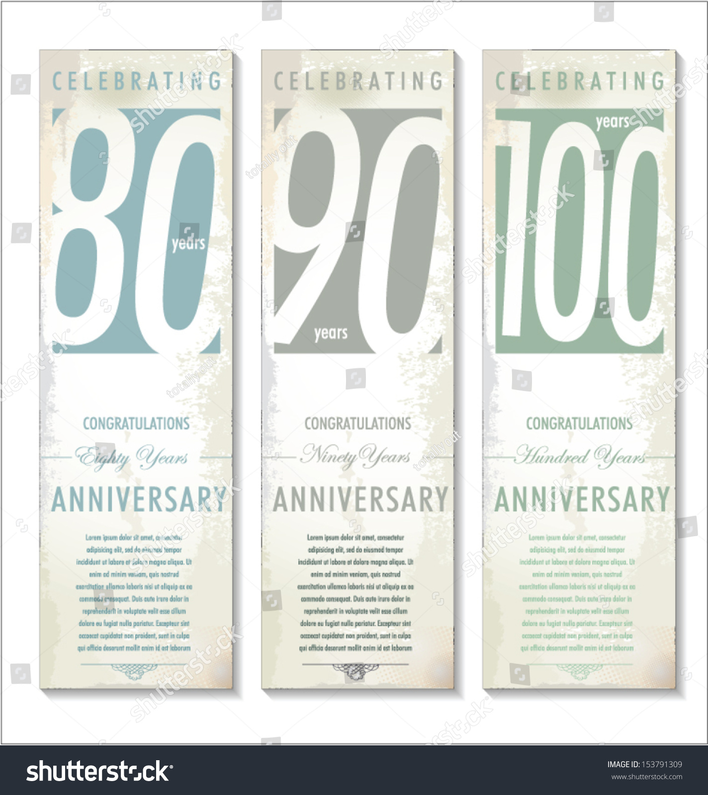 Anniversary Retro Background Set Stock Vector 153791309 - Shutterstock