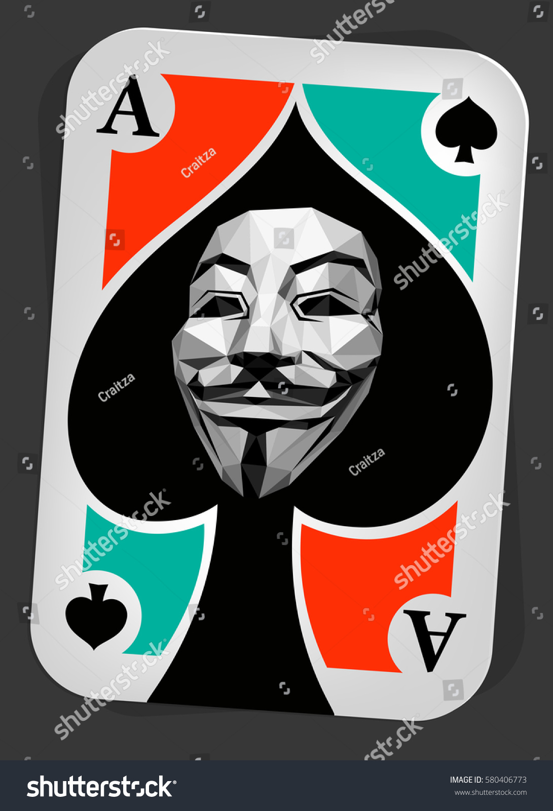 Anonymous Ace Playing Card Stock Vector (Royalty Free) 580406773