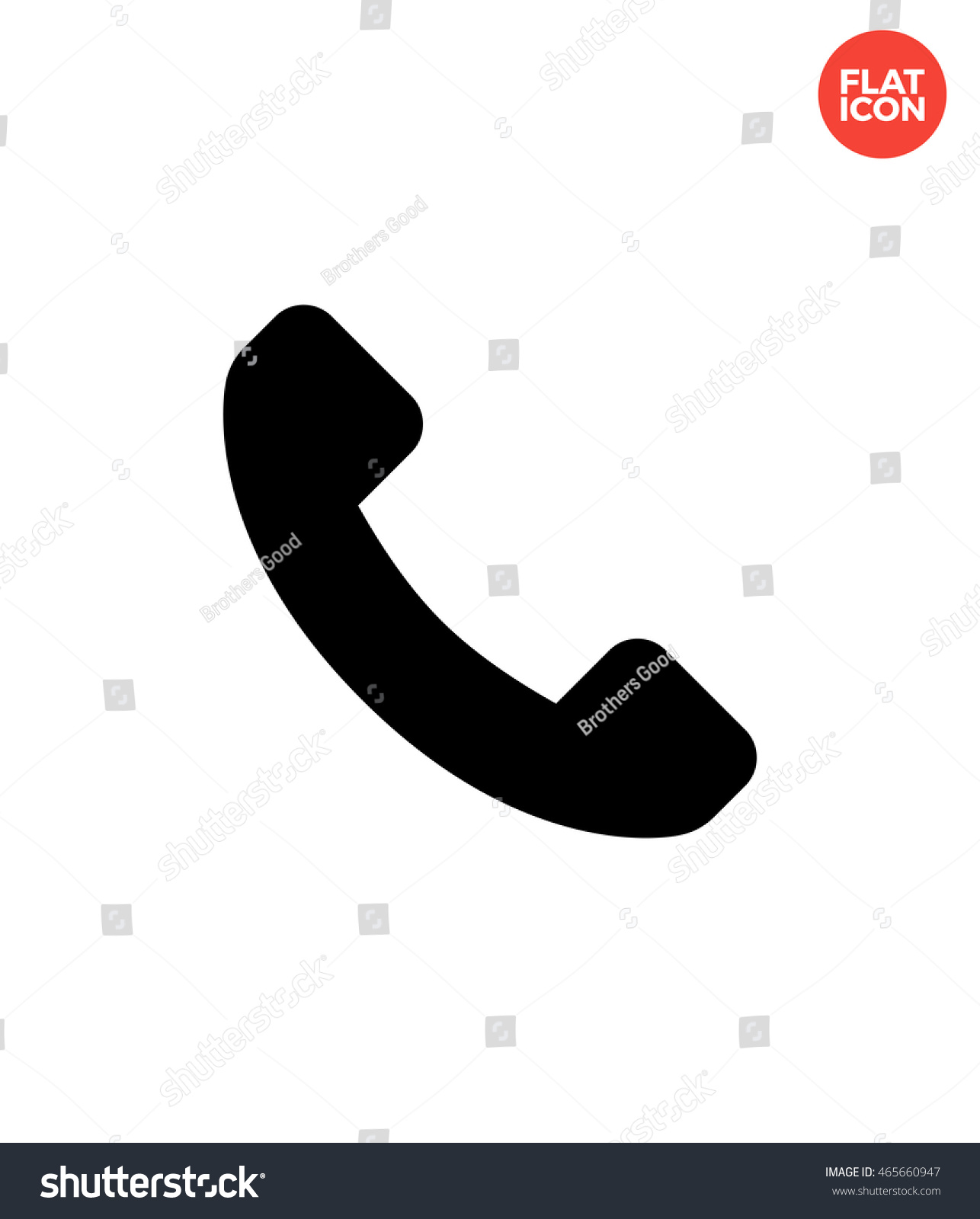 Answer Phone Icon Flat Style Isolated Stock Vector (Royalty Free ...