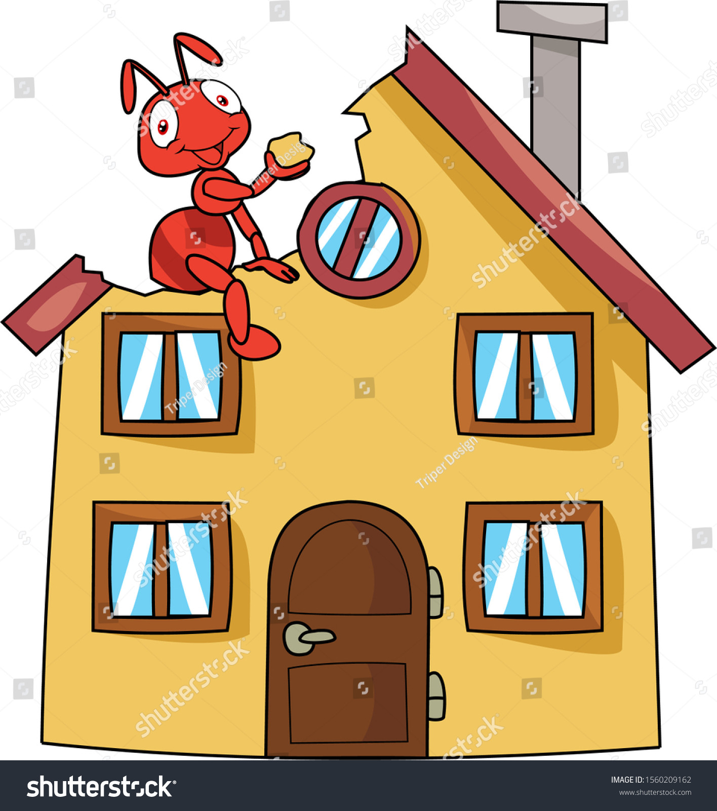Ant Bite House Vector Cartoon Stock Vector (Royalty Free) 1560209162