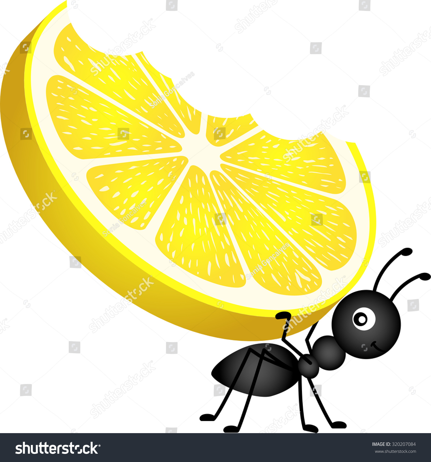 Ant Carrying Lemon Stock Vector (Royalty Free) 320207084 | Shutterstock