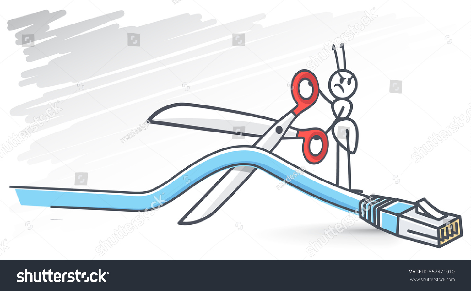 Ant Cuts Off Internet Connection Stock Vector (Royalty Free) 552471010 ...