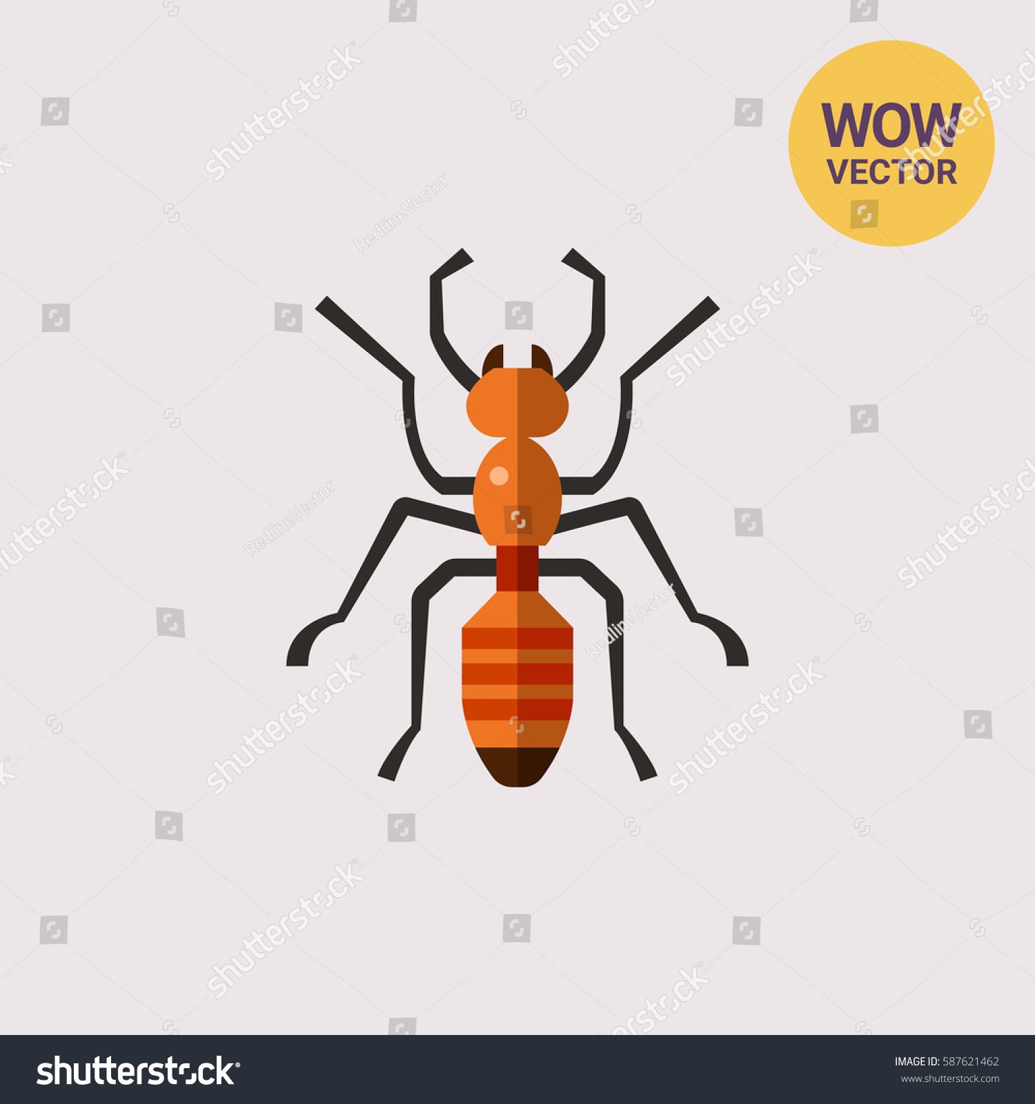 Ant Flat Icon Stock Vector (Royalty Free) 587621462