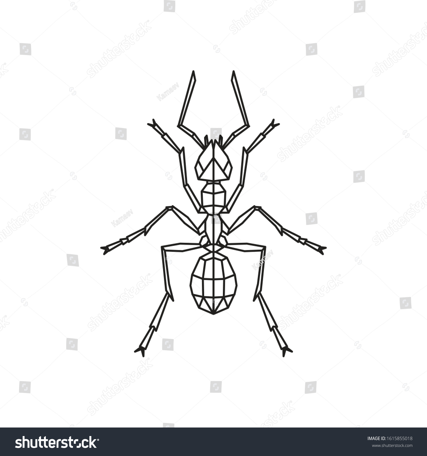 Ant Geometric Drawing Tattoo Blackwork Stock Vector (Royalty Free ...