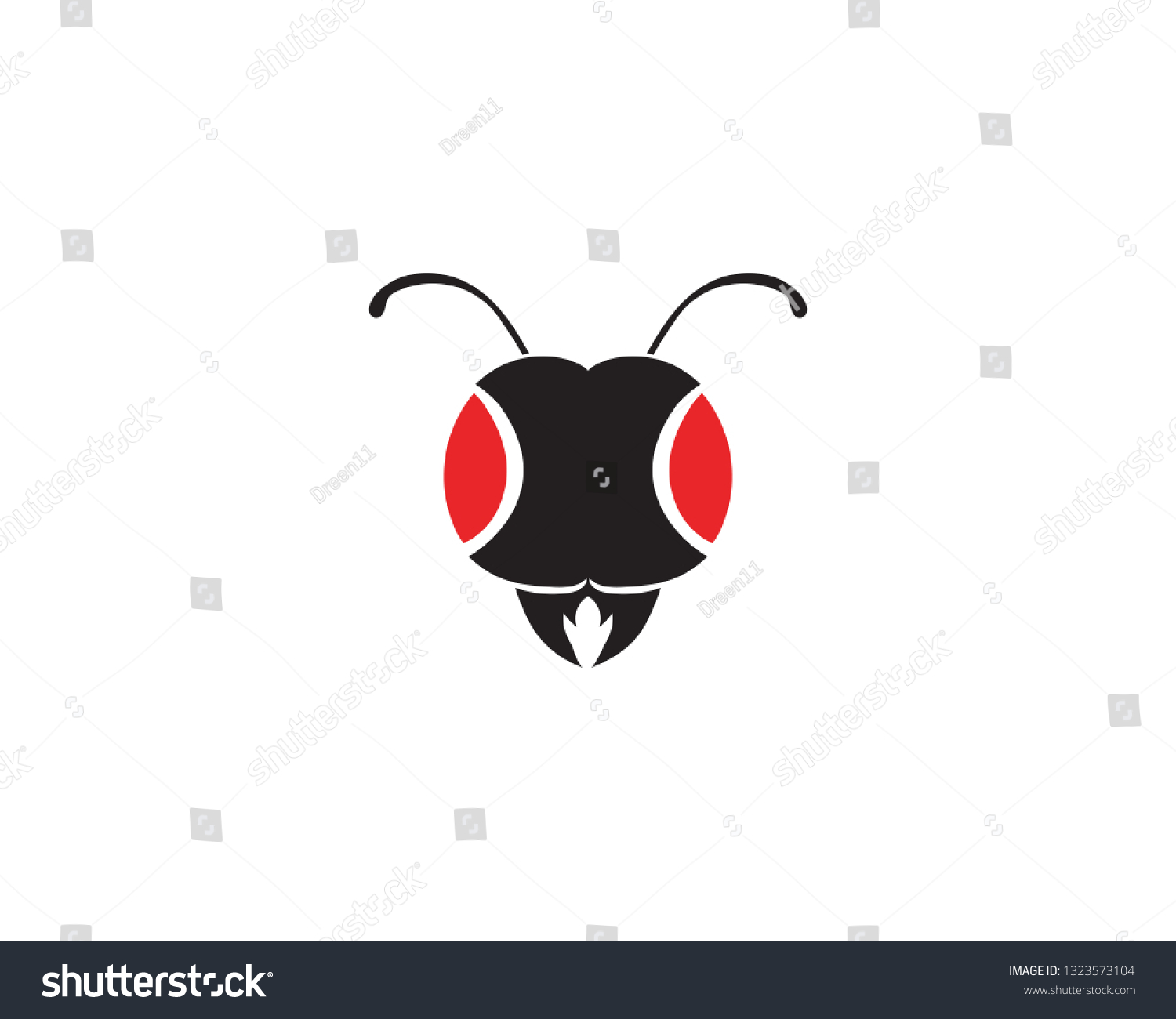 Ant Head Logo Template Vector Illustration Stock Vector (Royalty Free ...