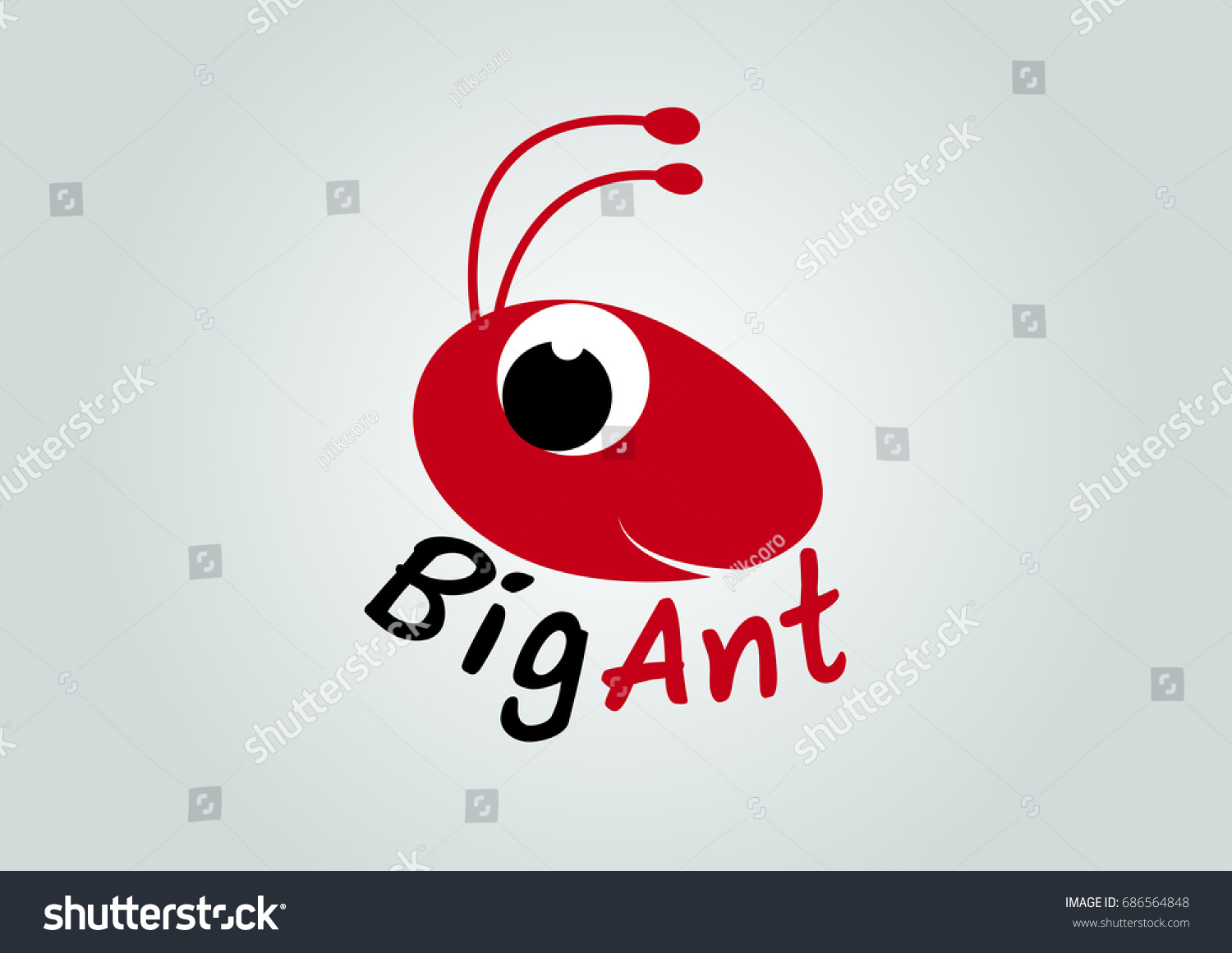 Ant Logo Design Stock Vector (Royalty Free) 686564848