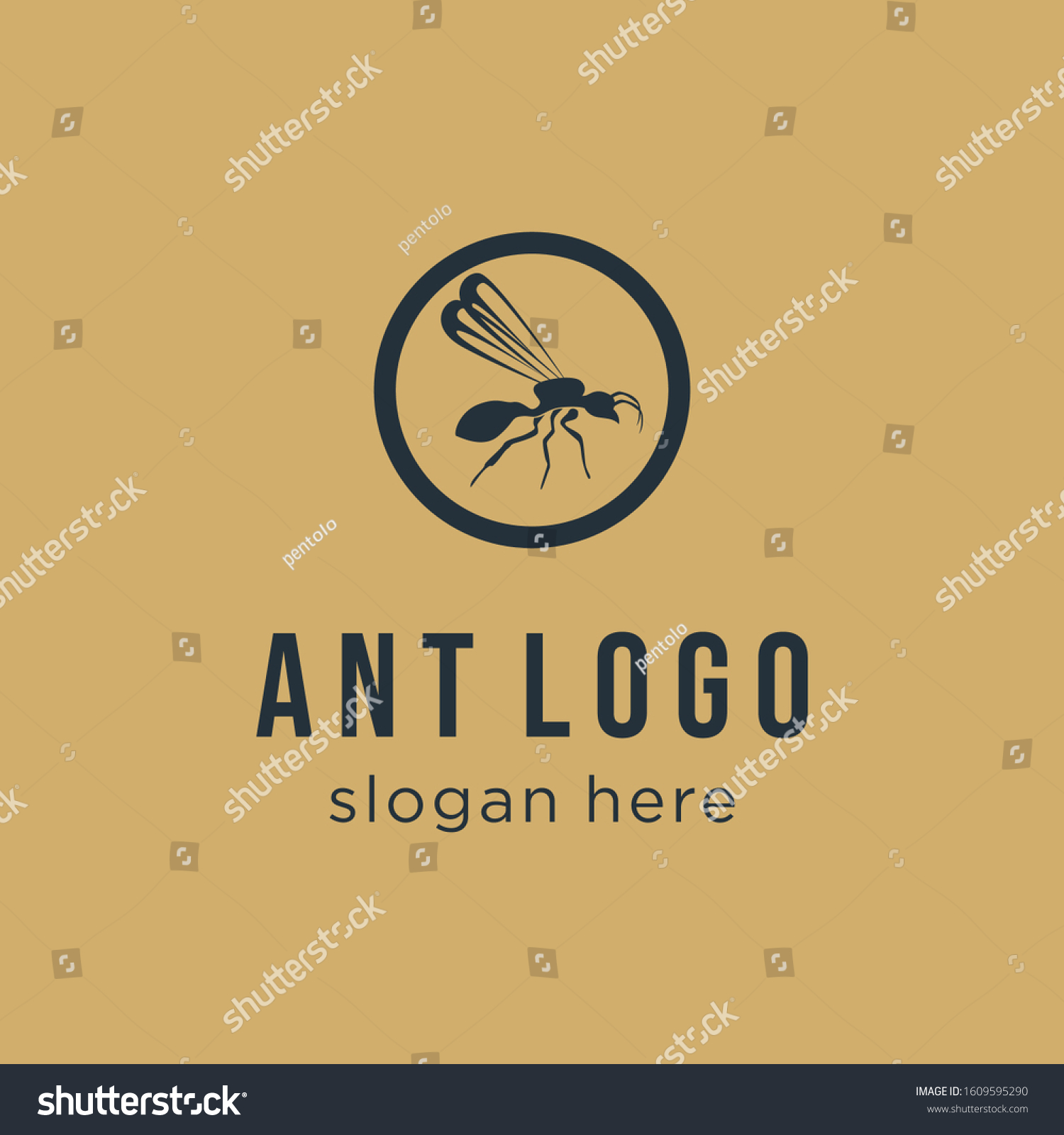 Ant Logo Design Template Vector Illustration: เวกเตอร์สต็อก (ปลอดค่า ...