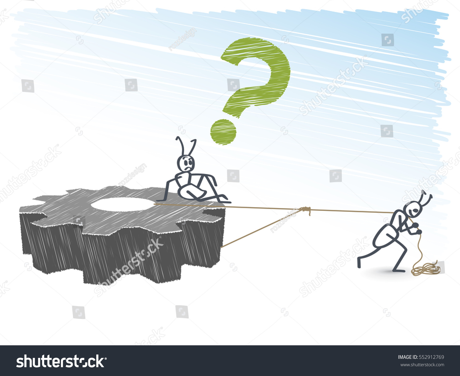 Ant Pulling Gear: vector de stock (libre de regalías) 552912769 ...