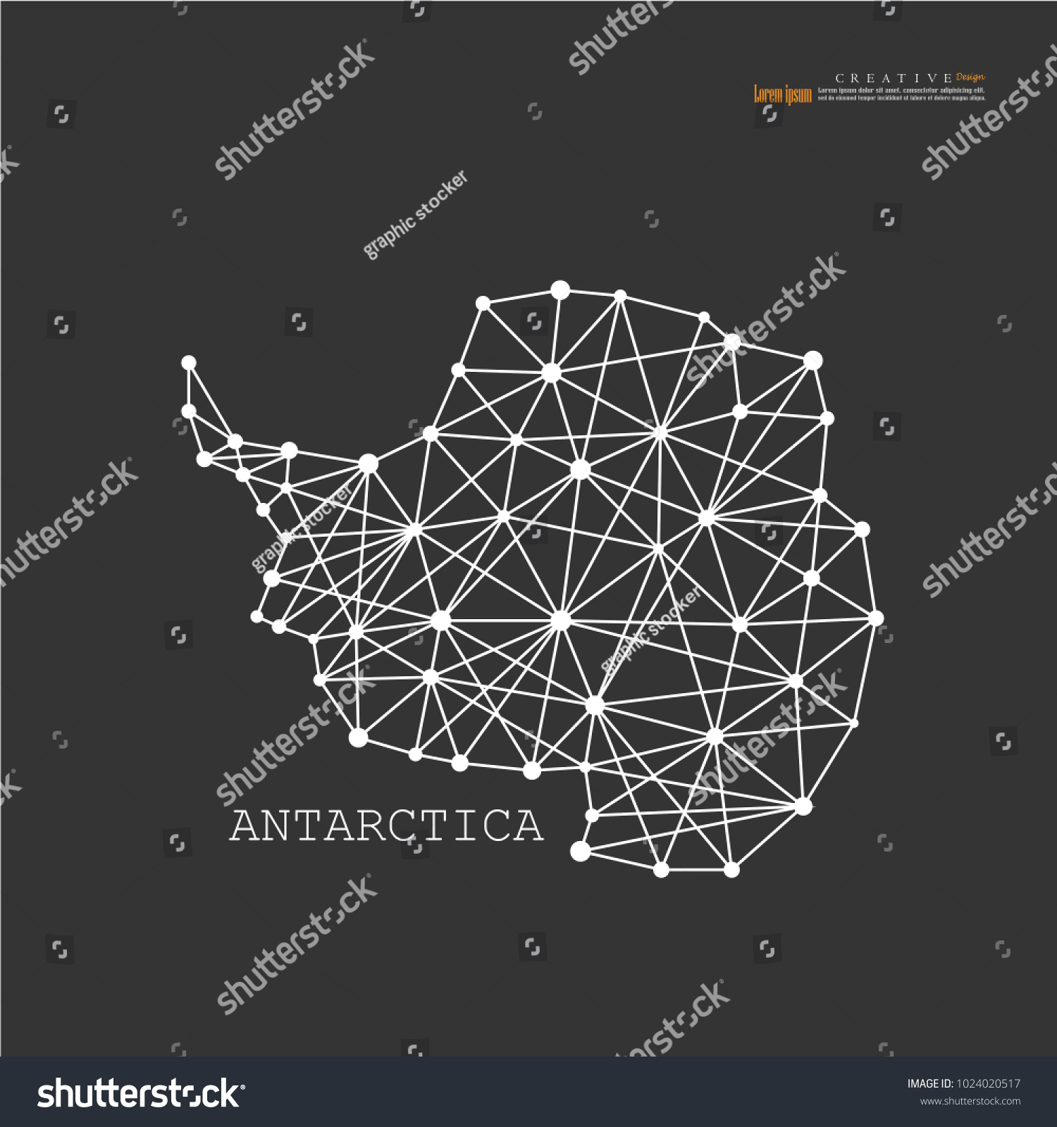 Antarctica Mapvector Illustration: vector de stock (libre de regalías ...