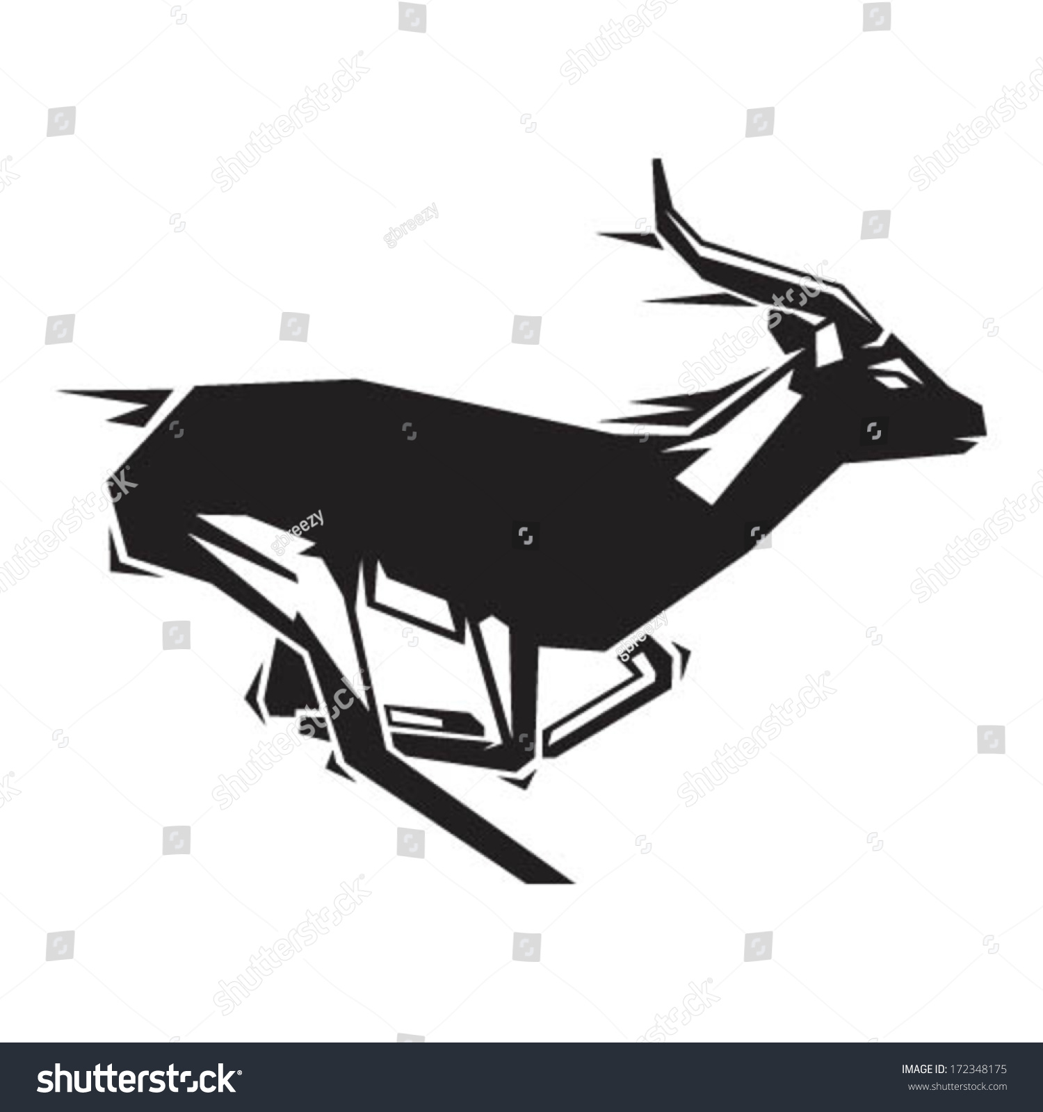 Antelope Running Stock Vector (Royalty Free) 172348175