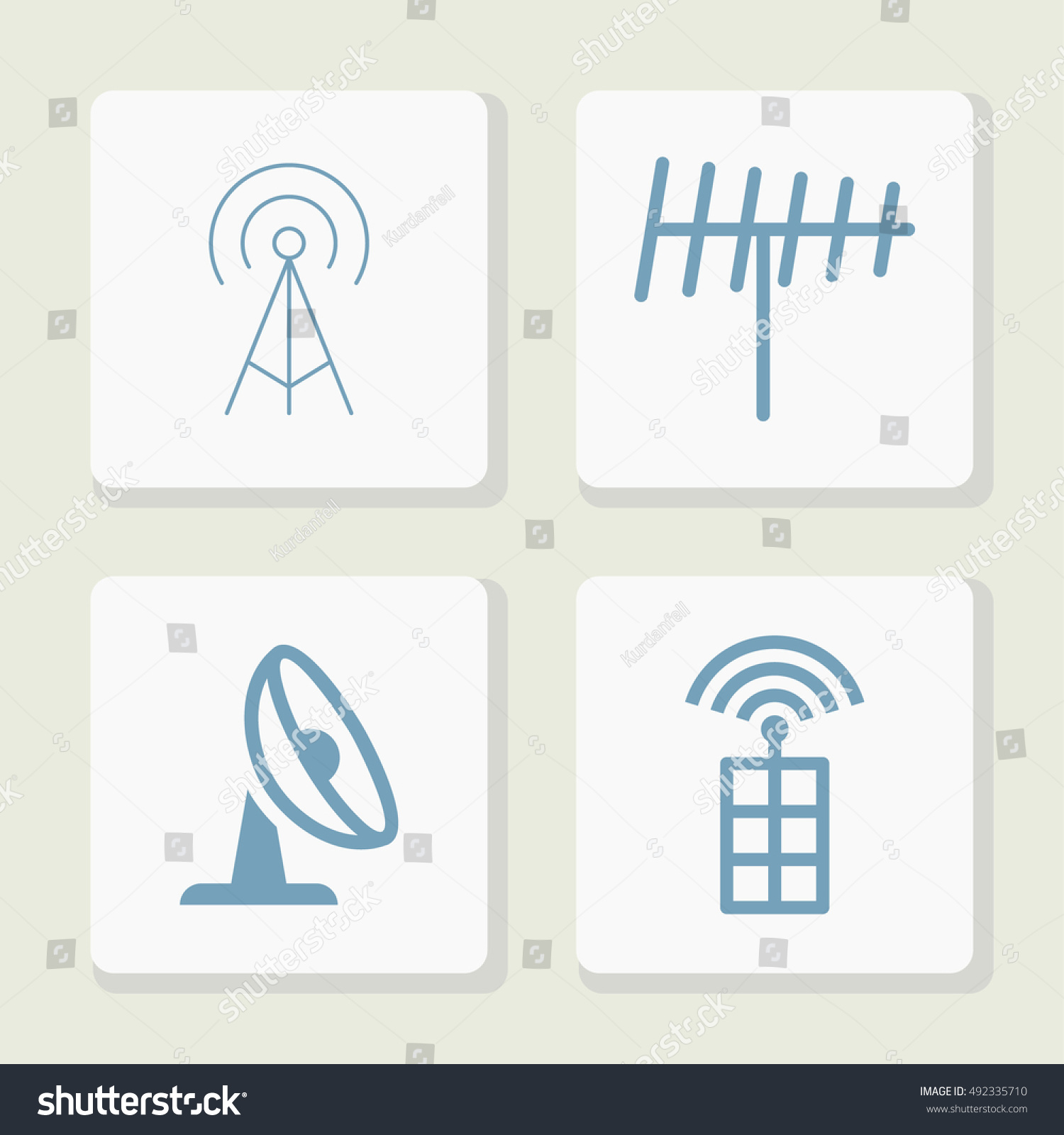 Antenna Satellite Dish Vector Objects Stock Vector (Royalty Free ...